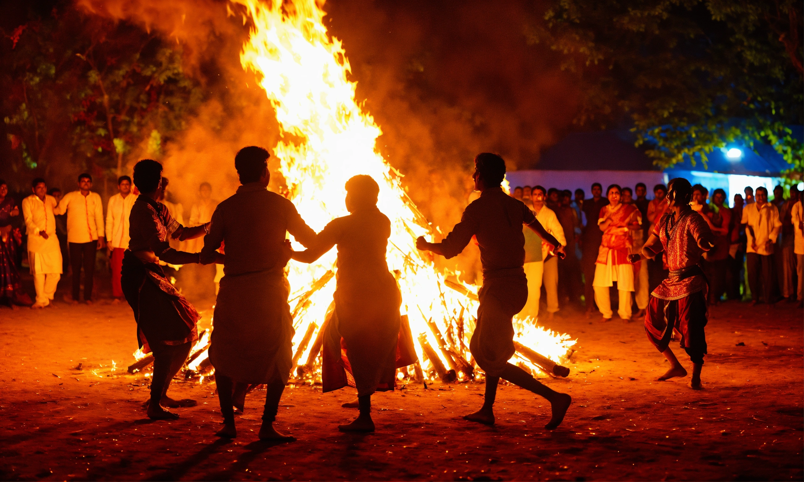 Lexica - Indian people dancing bonfire