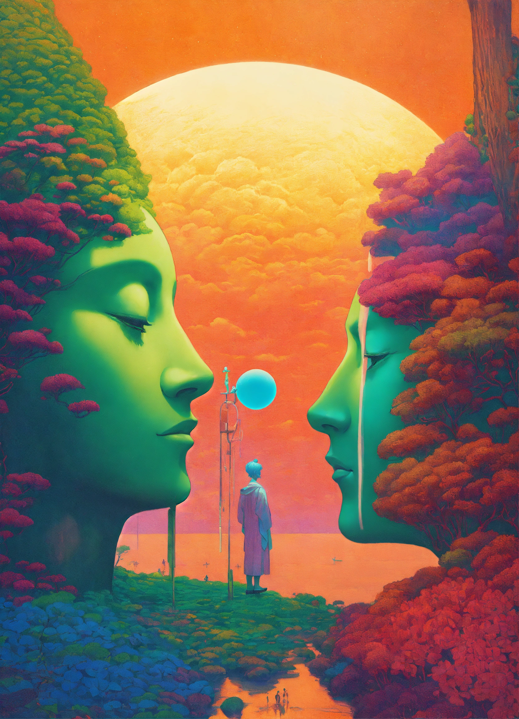 Lexica - A colorful vibrant closeup portrait of a floating body and ...