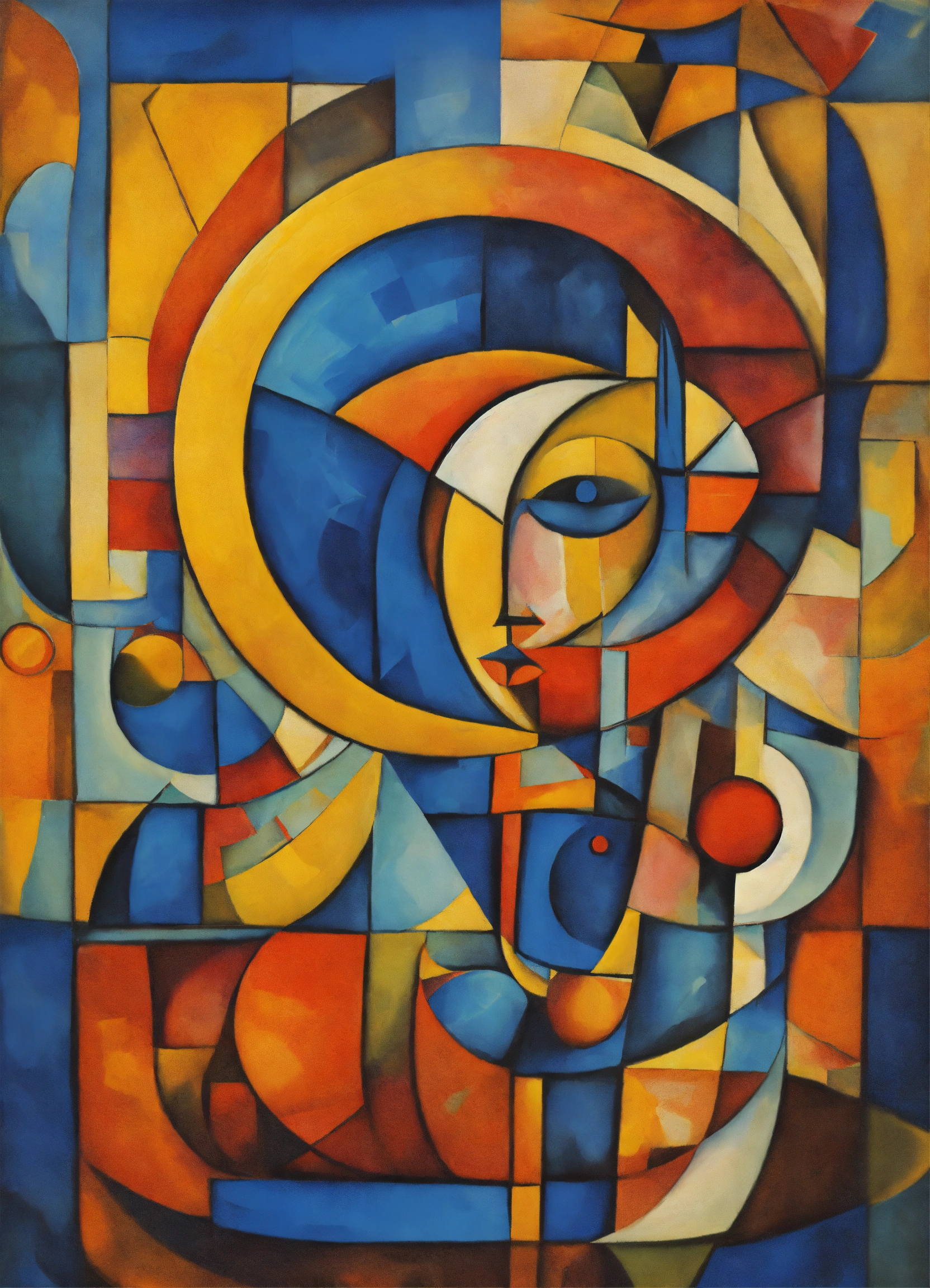 Lexica - Abstract composition of Moon God cubist art in high resolution
