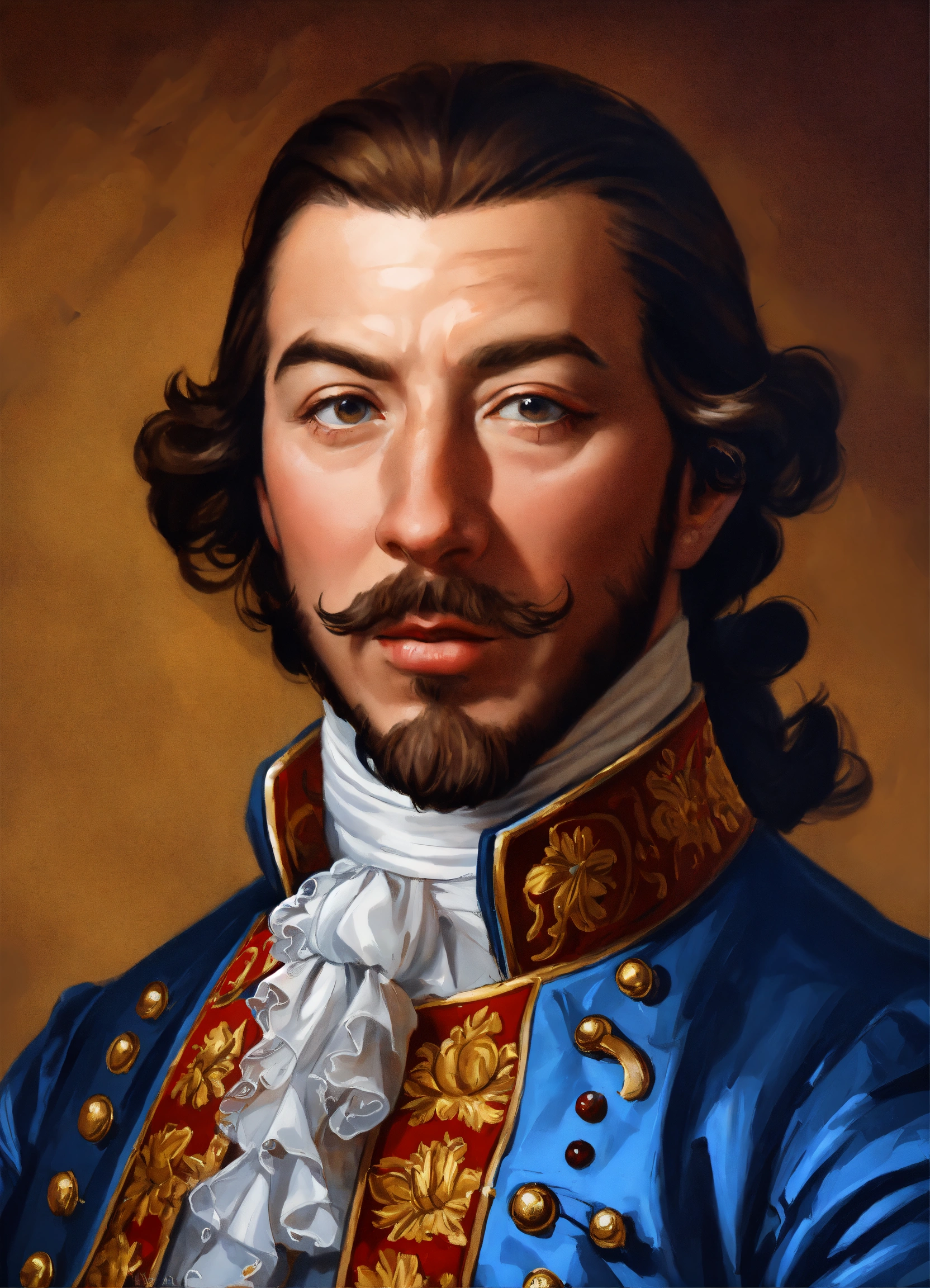 Lexica - Louis XIII, realistic cartoon oil paint, 2D illustration style ...