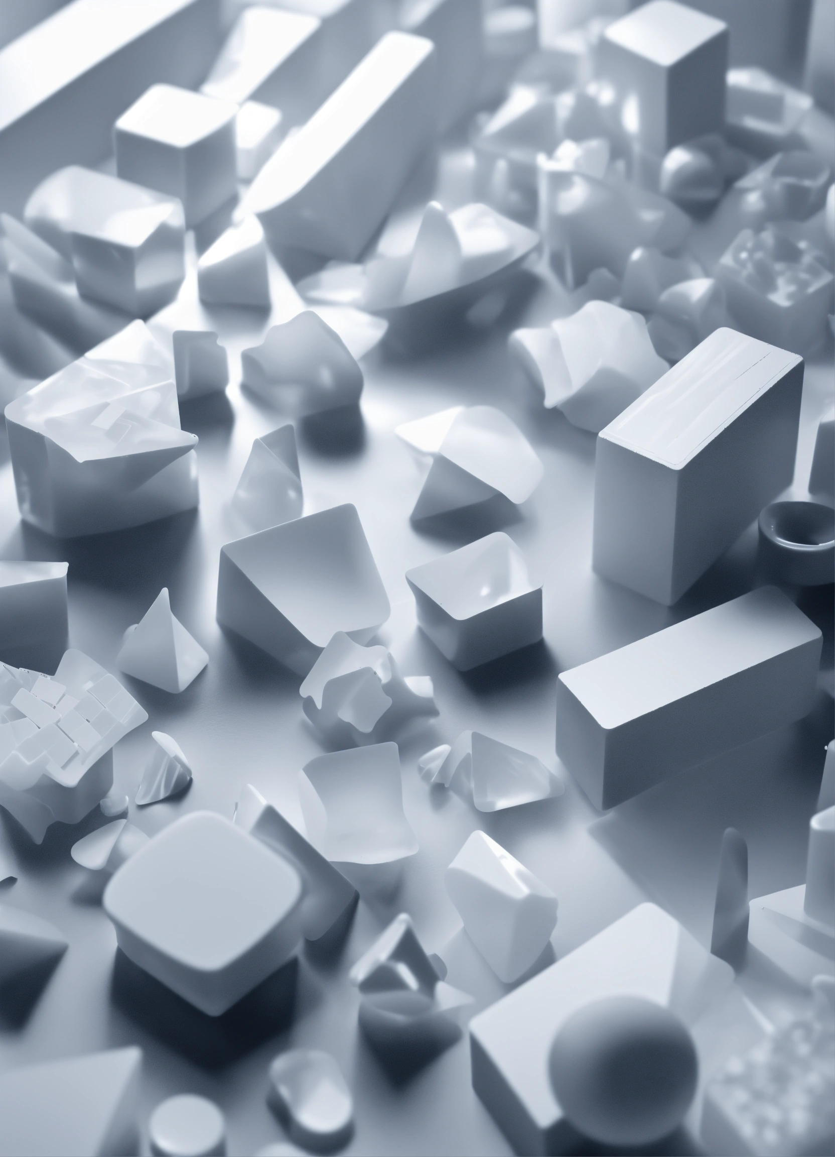 Lexica - White pieces of plastic forms minimalism. realistic lighting ...