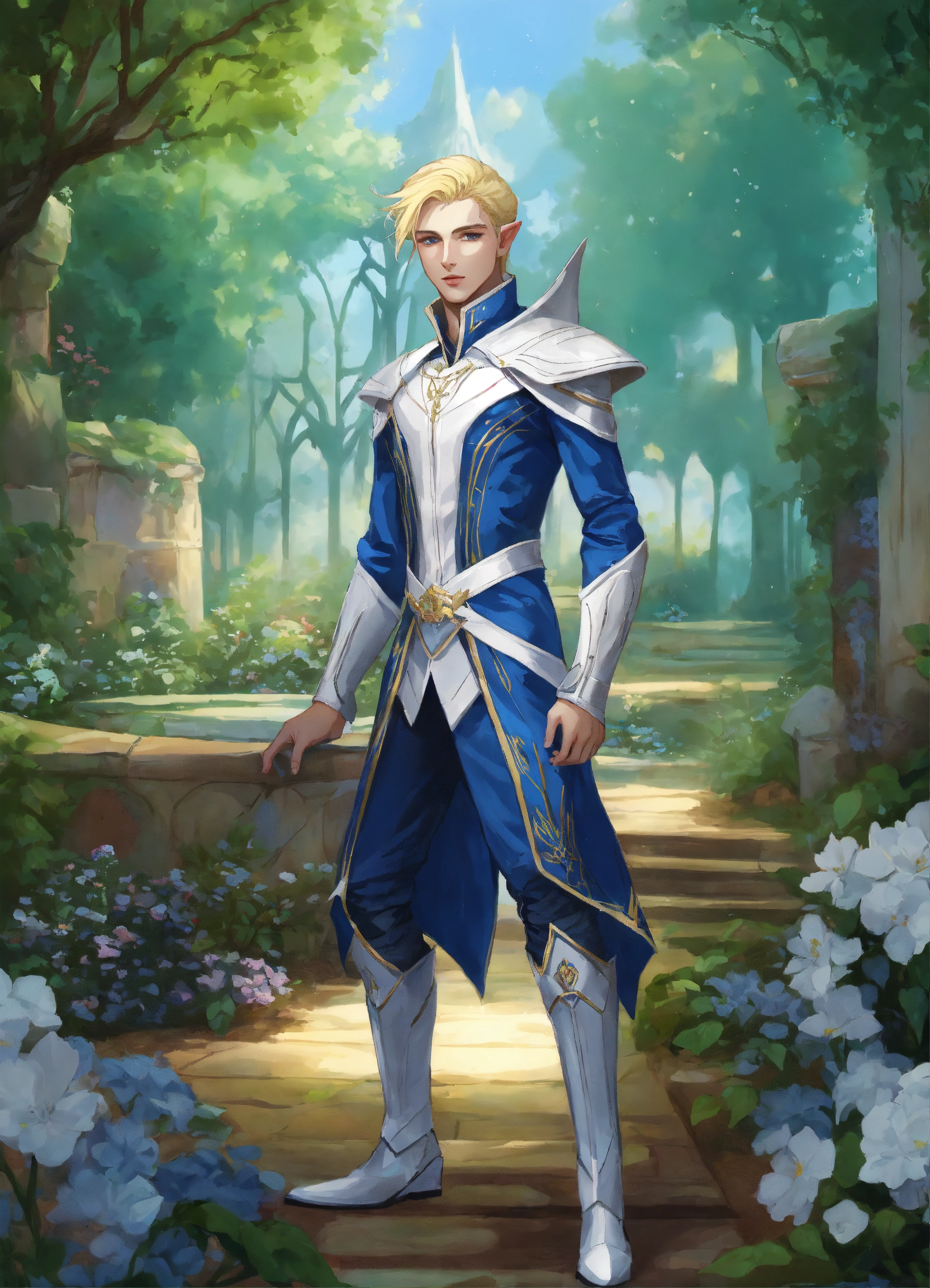 Lexica - Cartoon art of an elf, royalty, sci fi, cybernetic, white and ...