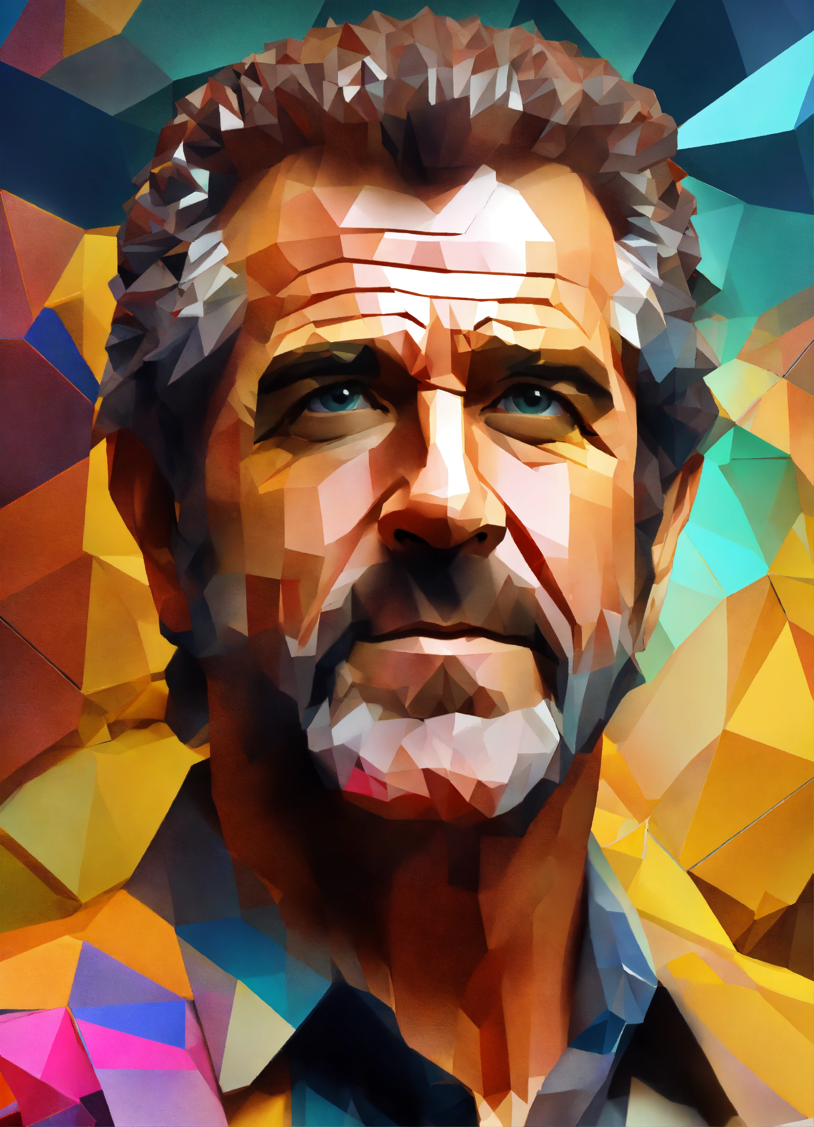 Lexica - Portrait of mel gibson ultra abstract polygone 3d style