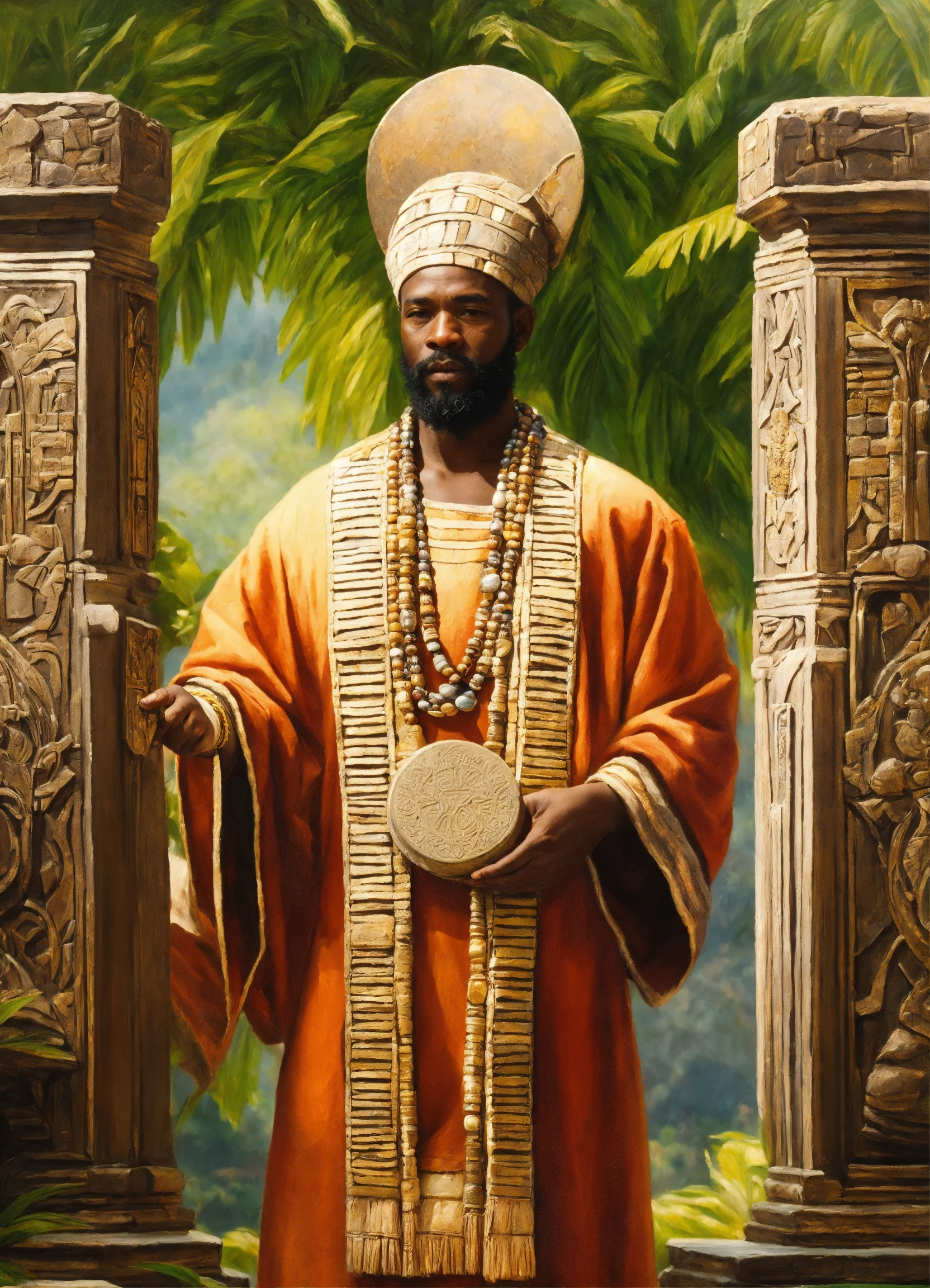 Lexica - Create a 3d oil painting of an African American Moses in his ...