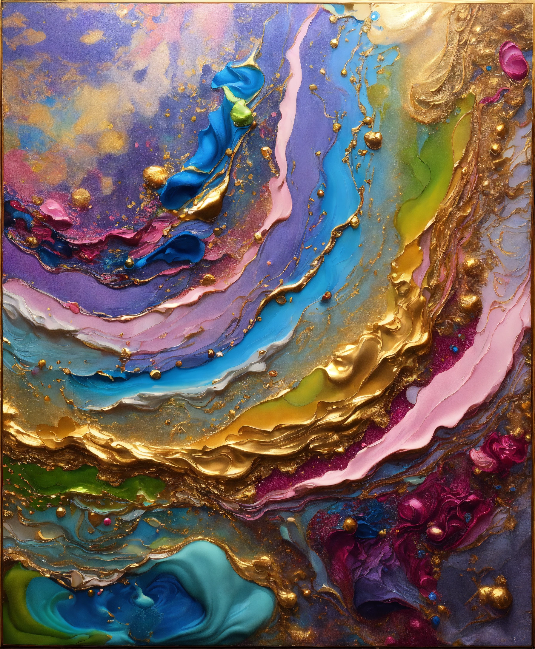 Lexica - Colorful abstract painting oil and water complex complicated ...