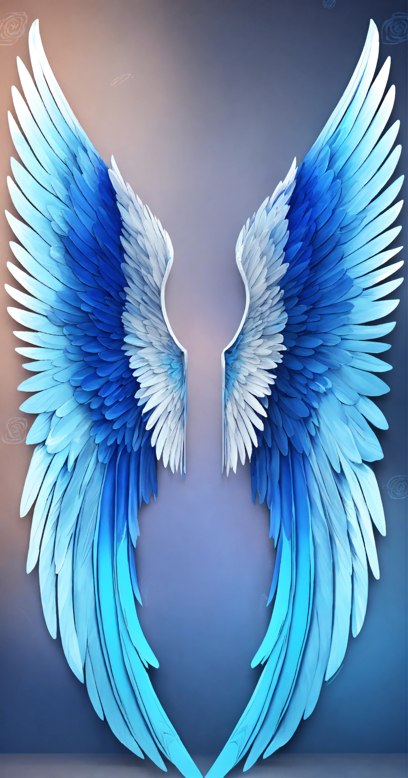 Lexica - Beautiful and perfect angel wings of strong blue and light ...