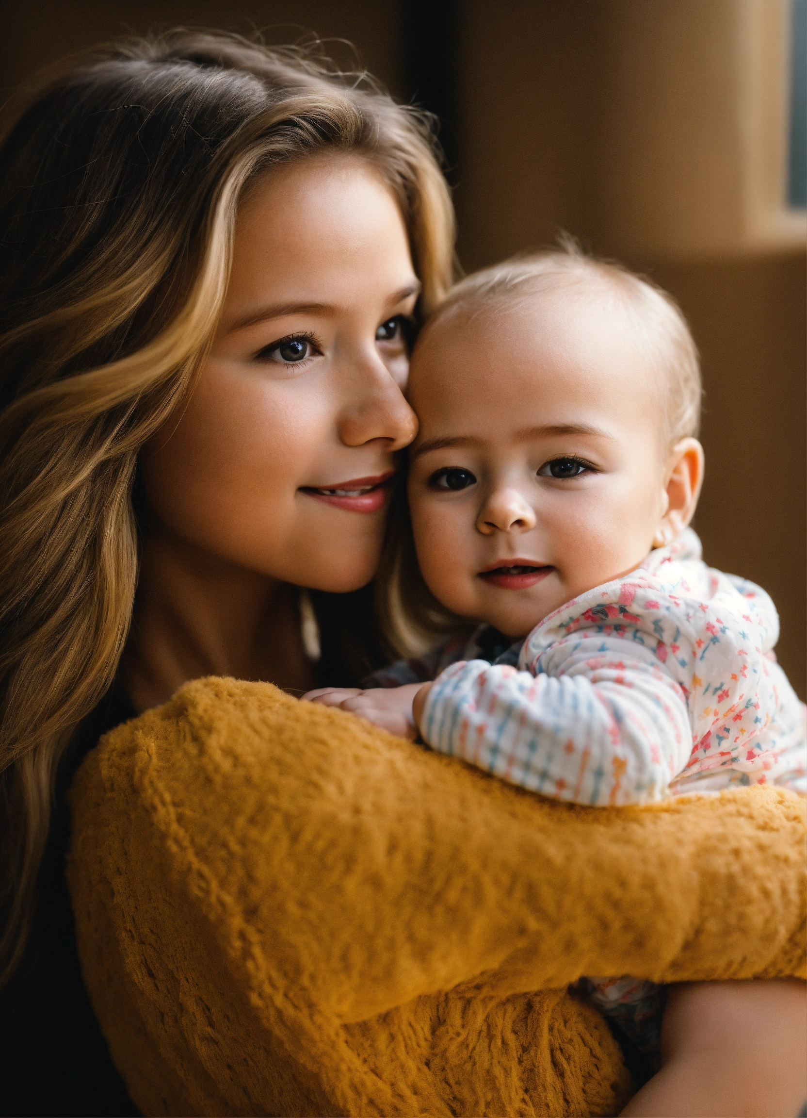 Lexica - Generate a macro image of a baby and a woman, the woman is ...