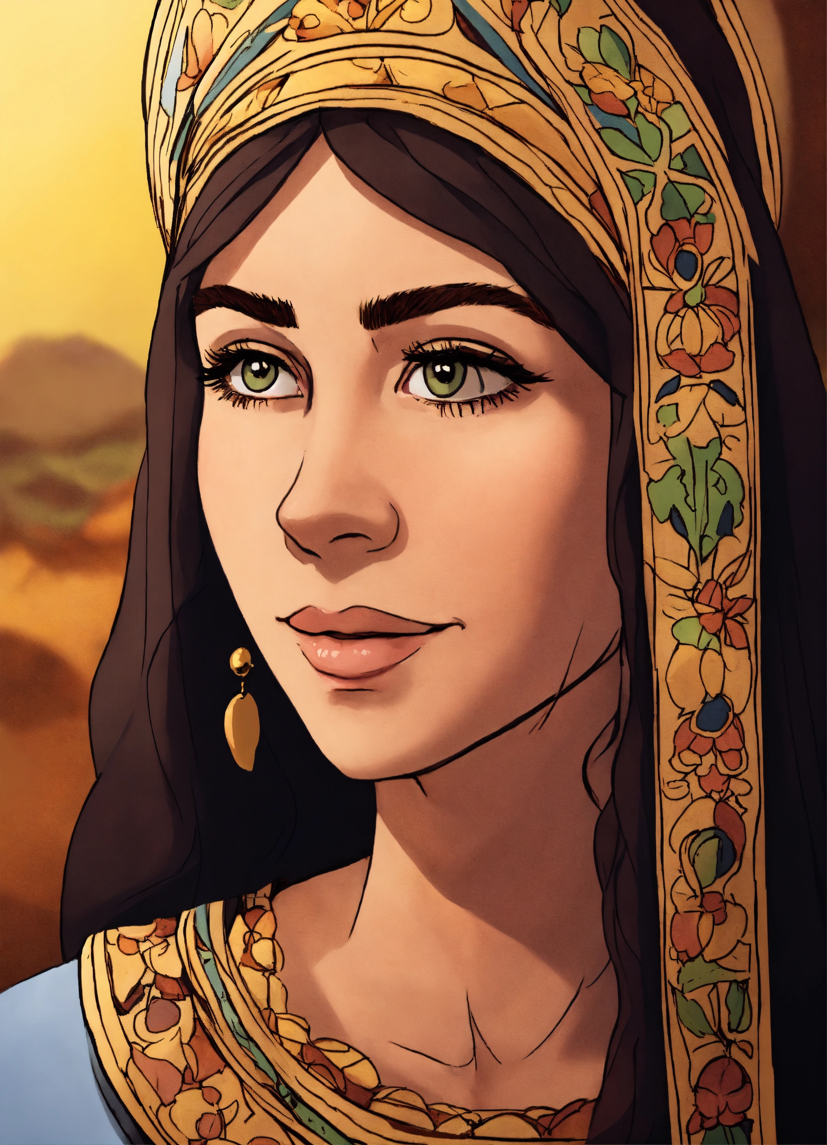 Lexica - Deborah from the bible, 2d cartoon, face closeup