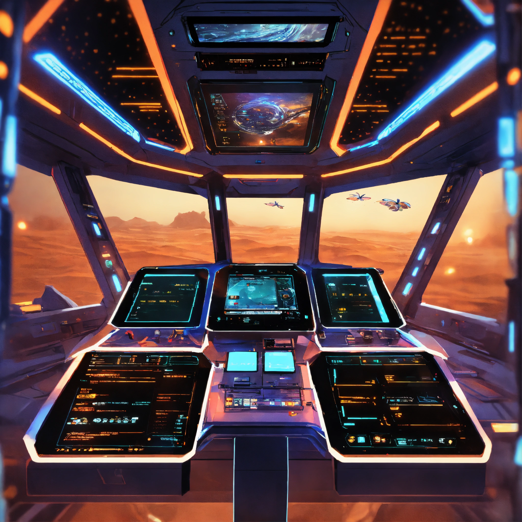 Lexica - Futuristic console command of a time space ship with buttons ...