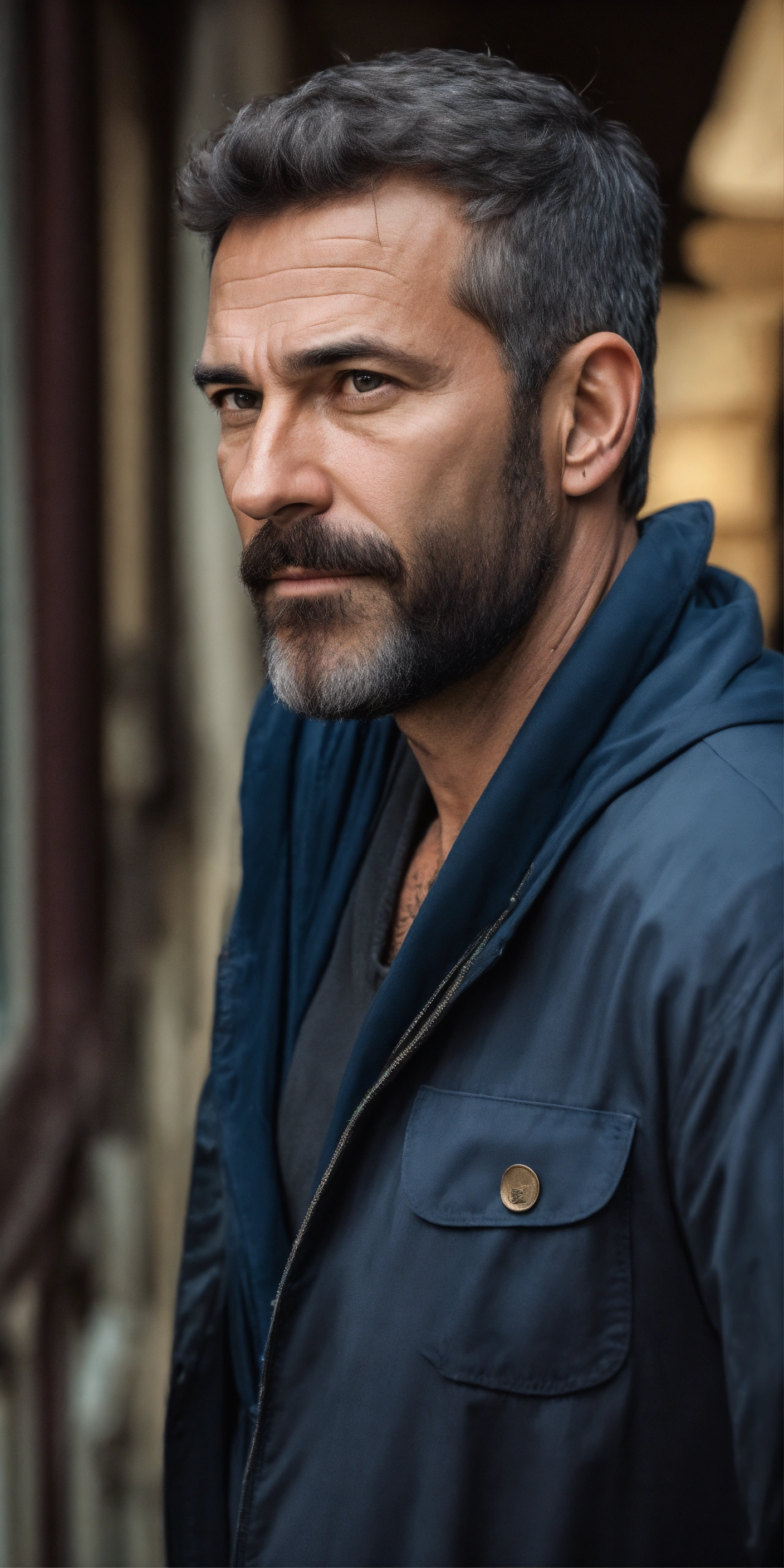 Lexica - Sly man in his 40s. A man looking at the camera. Realistic photo.