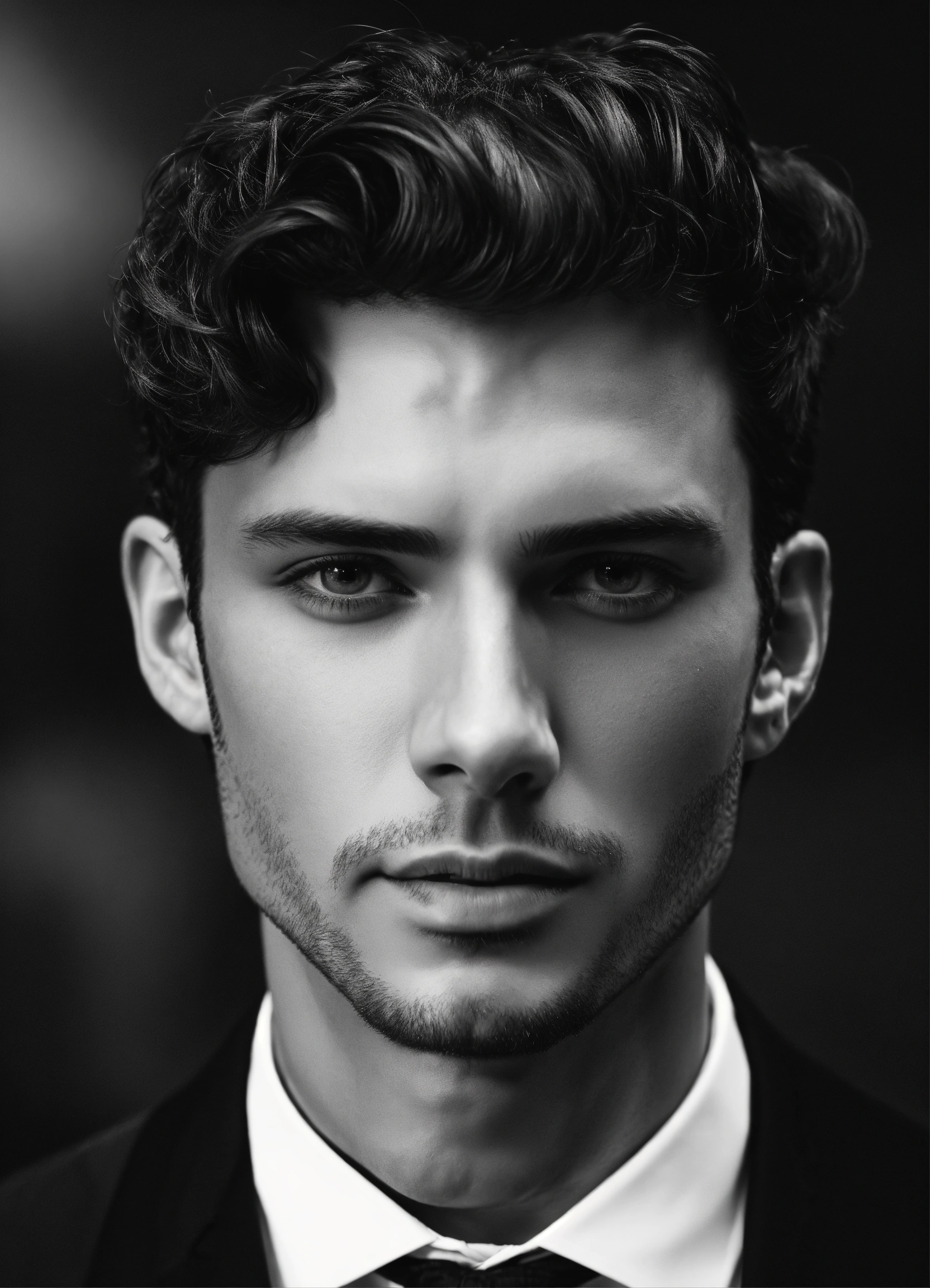 Lexica - Photo of an italian male model, black and white ...