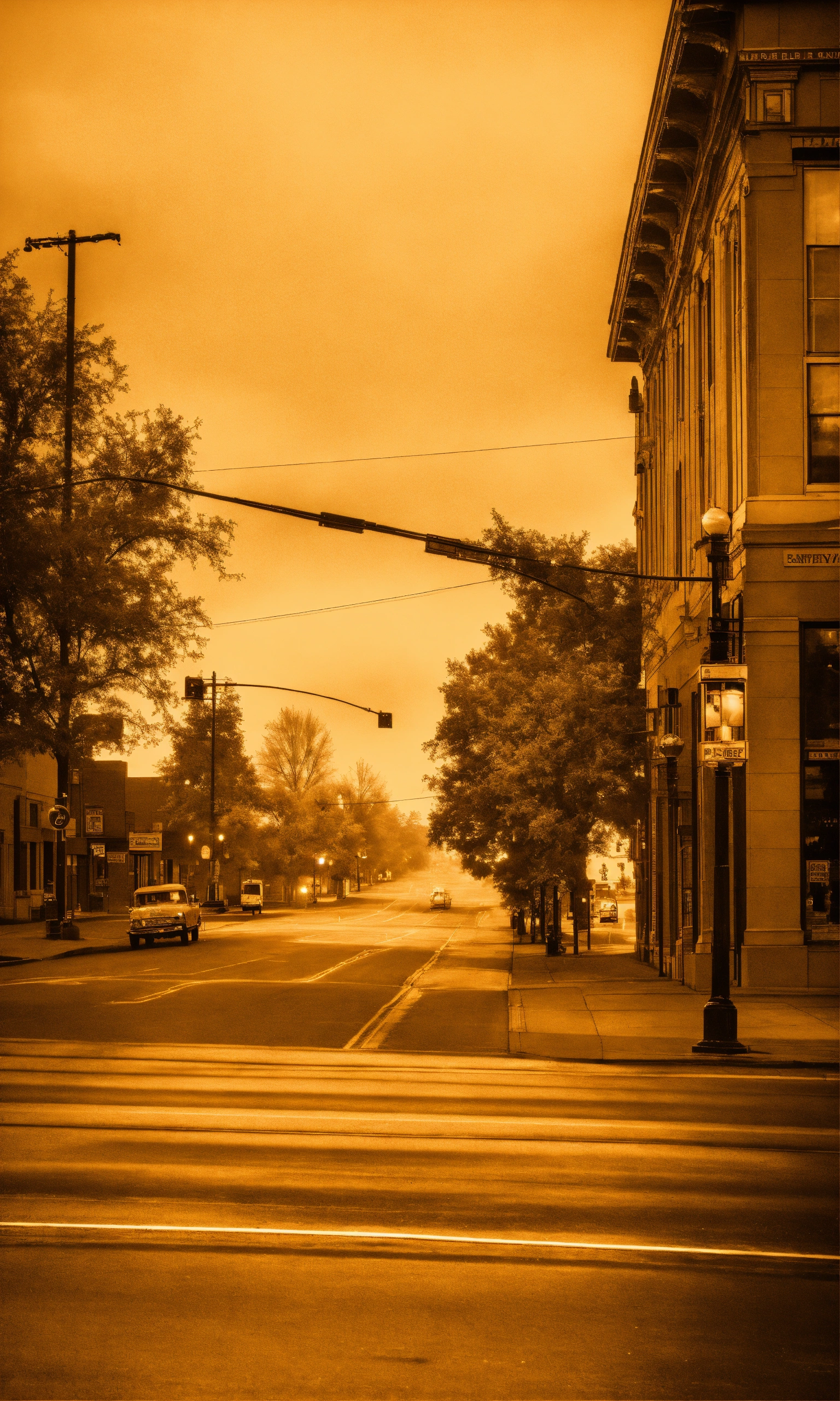 Lexica - Downtown Springfield Oregon in sepia tone
