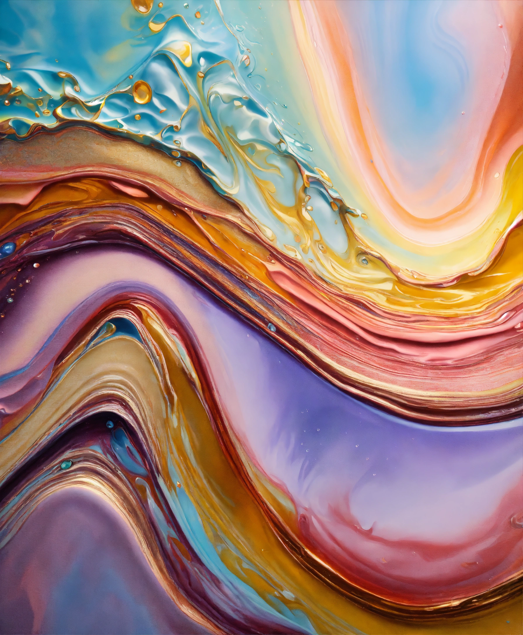 Lexica - Colorful abstract painting oil and water complex complicated ...