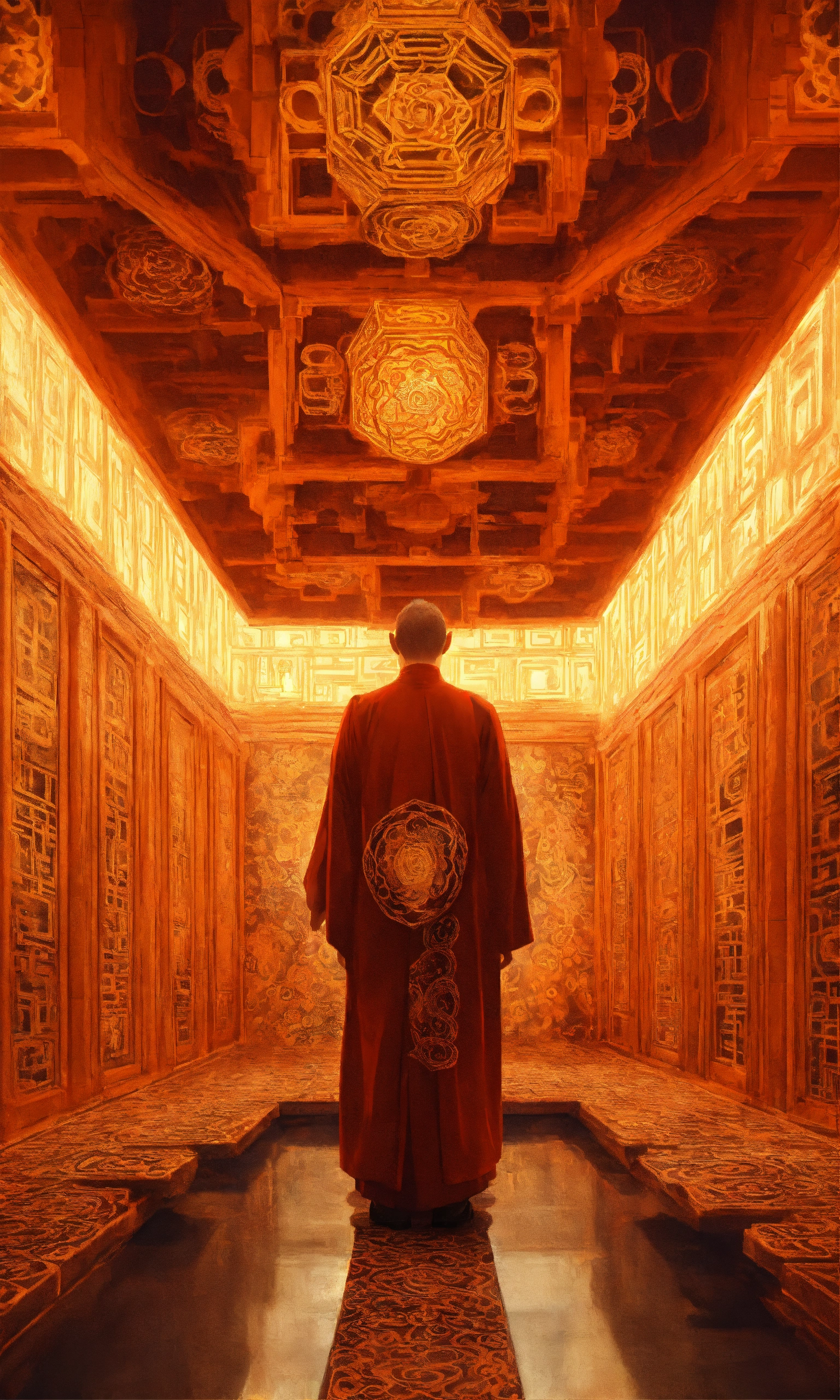 Lexica - Taoist monk octopus tesseract body fractal three point perspective