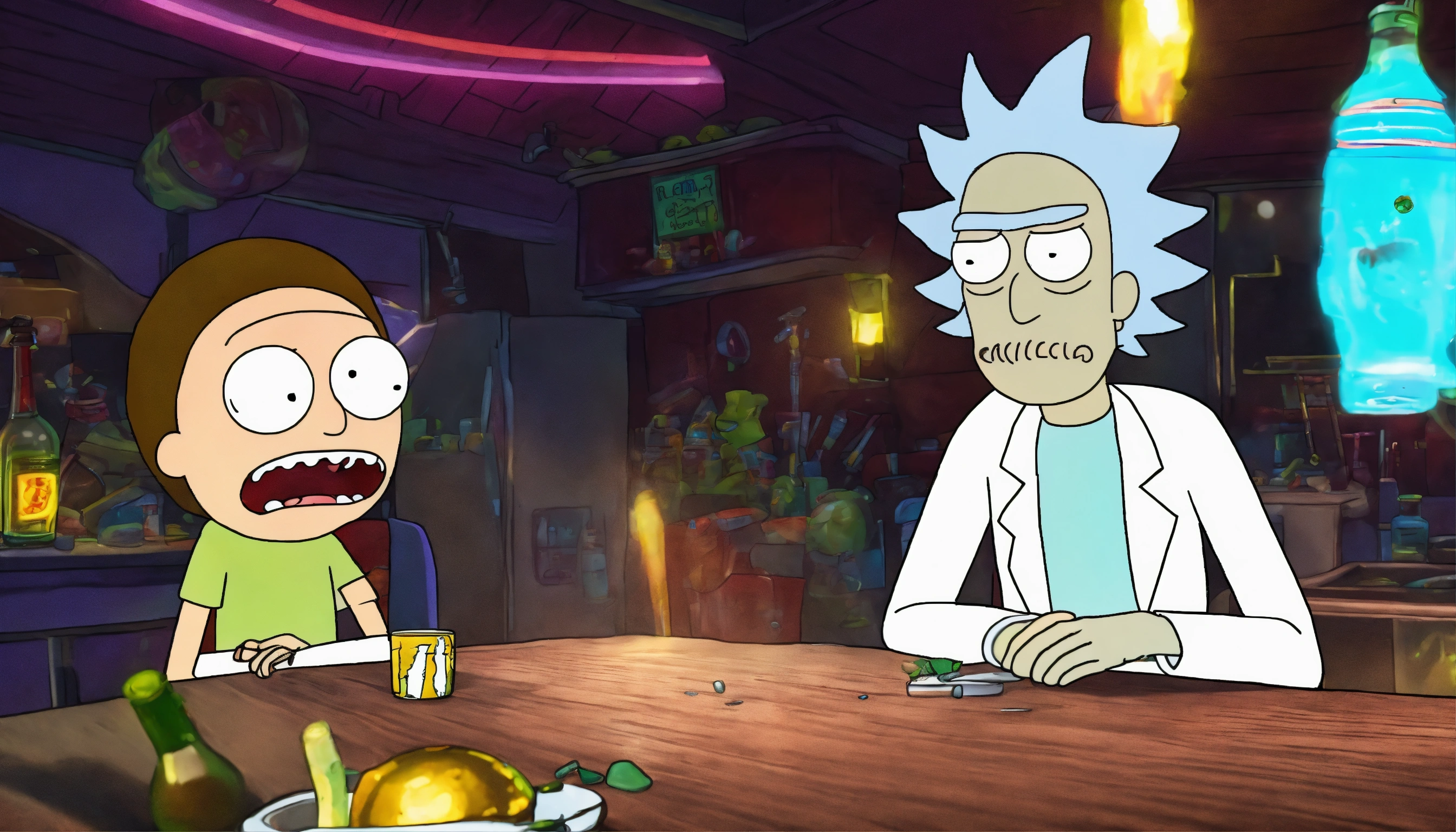 Lexica - 8k, rick and morty, realistic, drunk, details