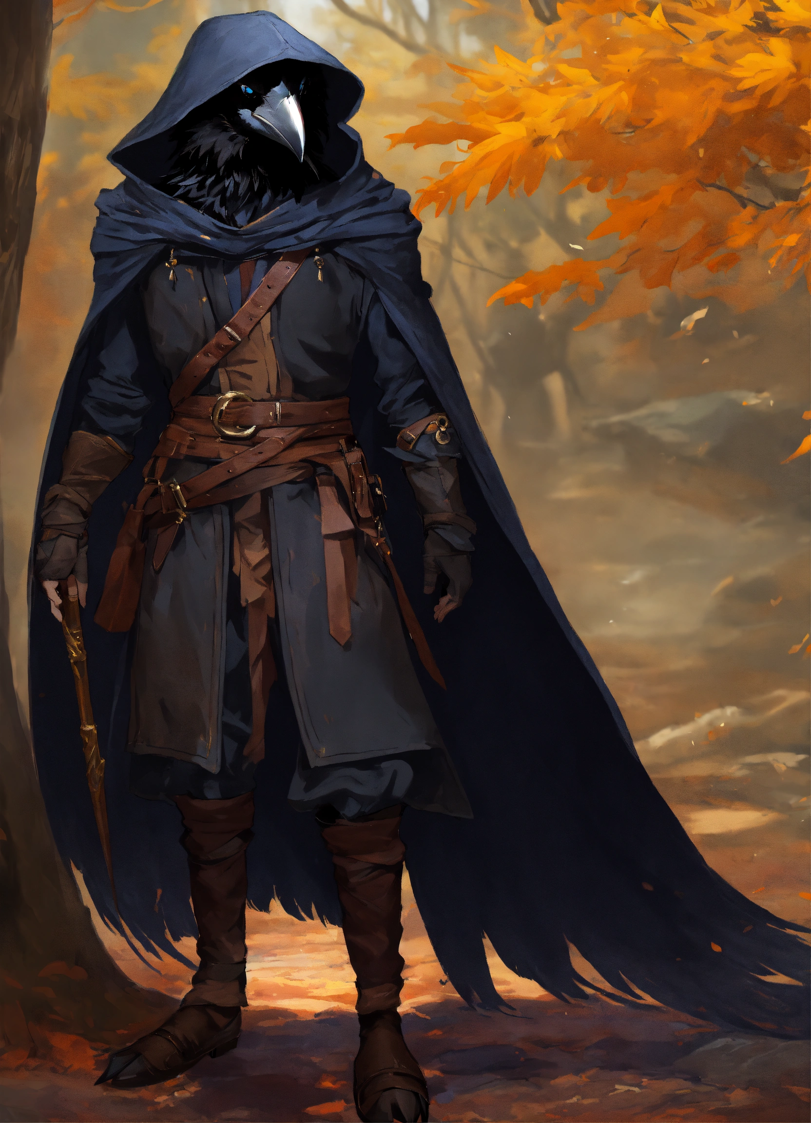 Lexica - A split image On the left, A slender 16-year-old male kenku ...