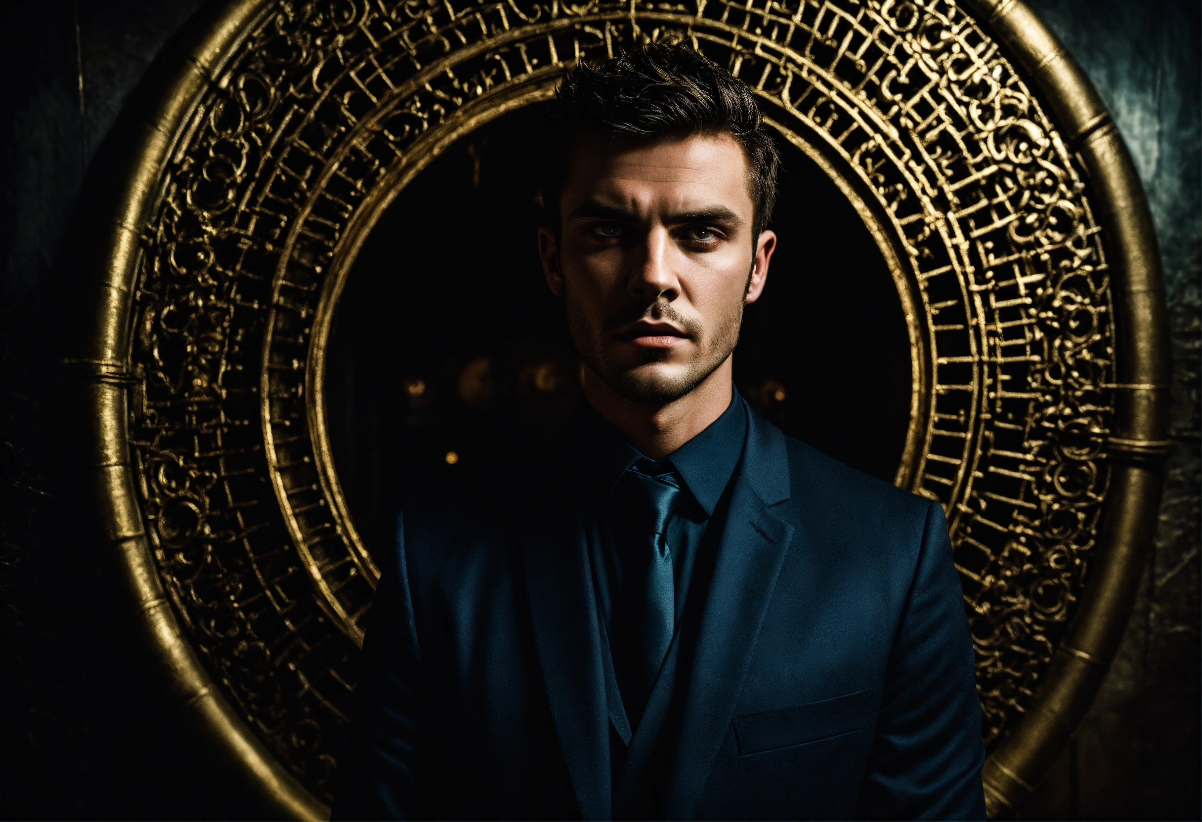 Lexica - Dark and dramatic portrait of a young and handsome sinister ...