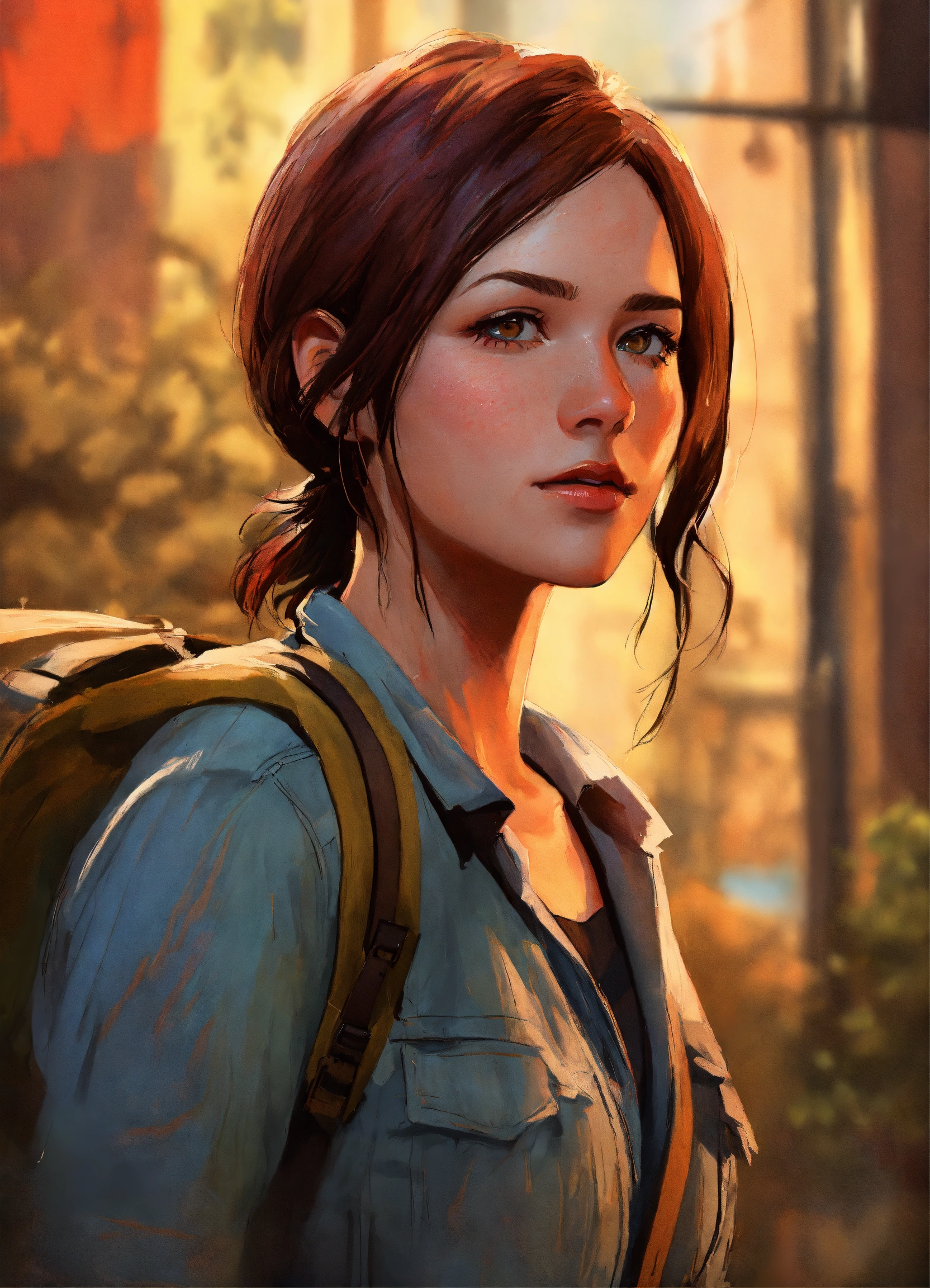 Lexica - Marlene character from Last of Us game, realistic cartoon oil ...