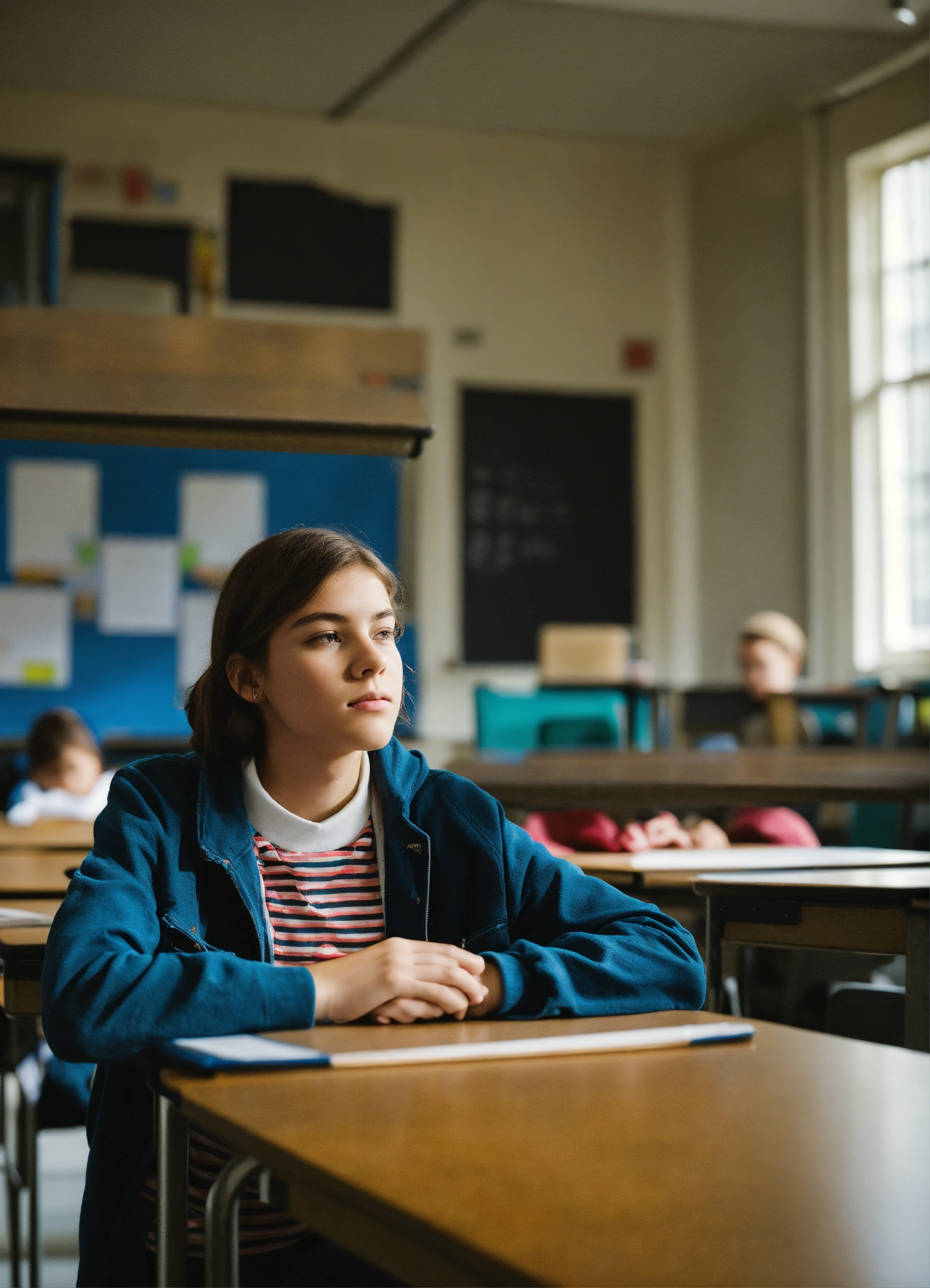 Lexica - White student sat in class