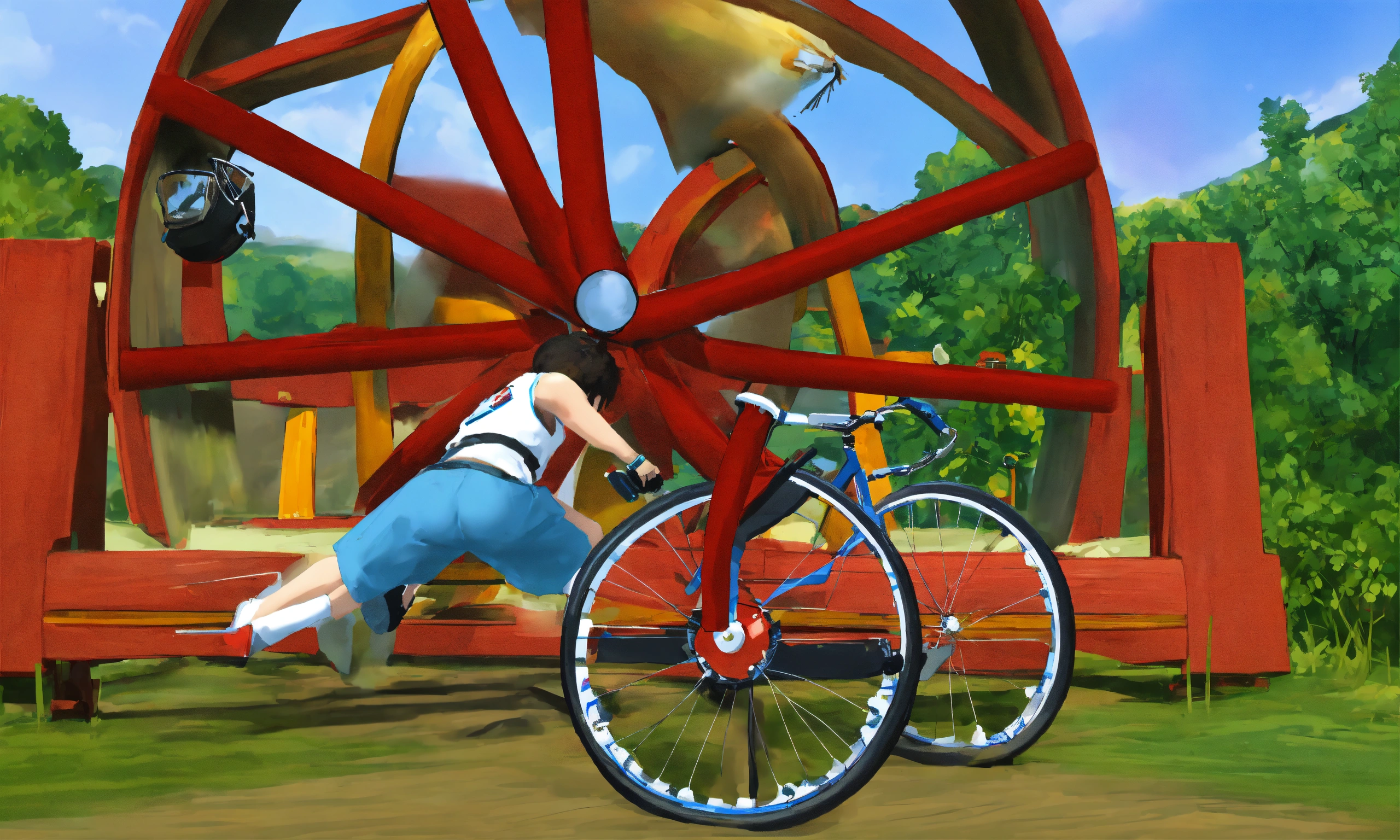 Lexica - Create an illustration featuring a wheel, The wheel should be ...