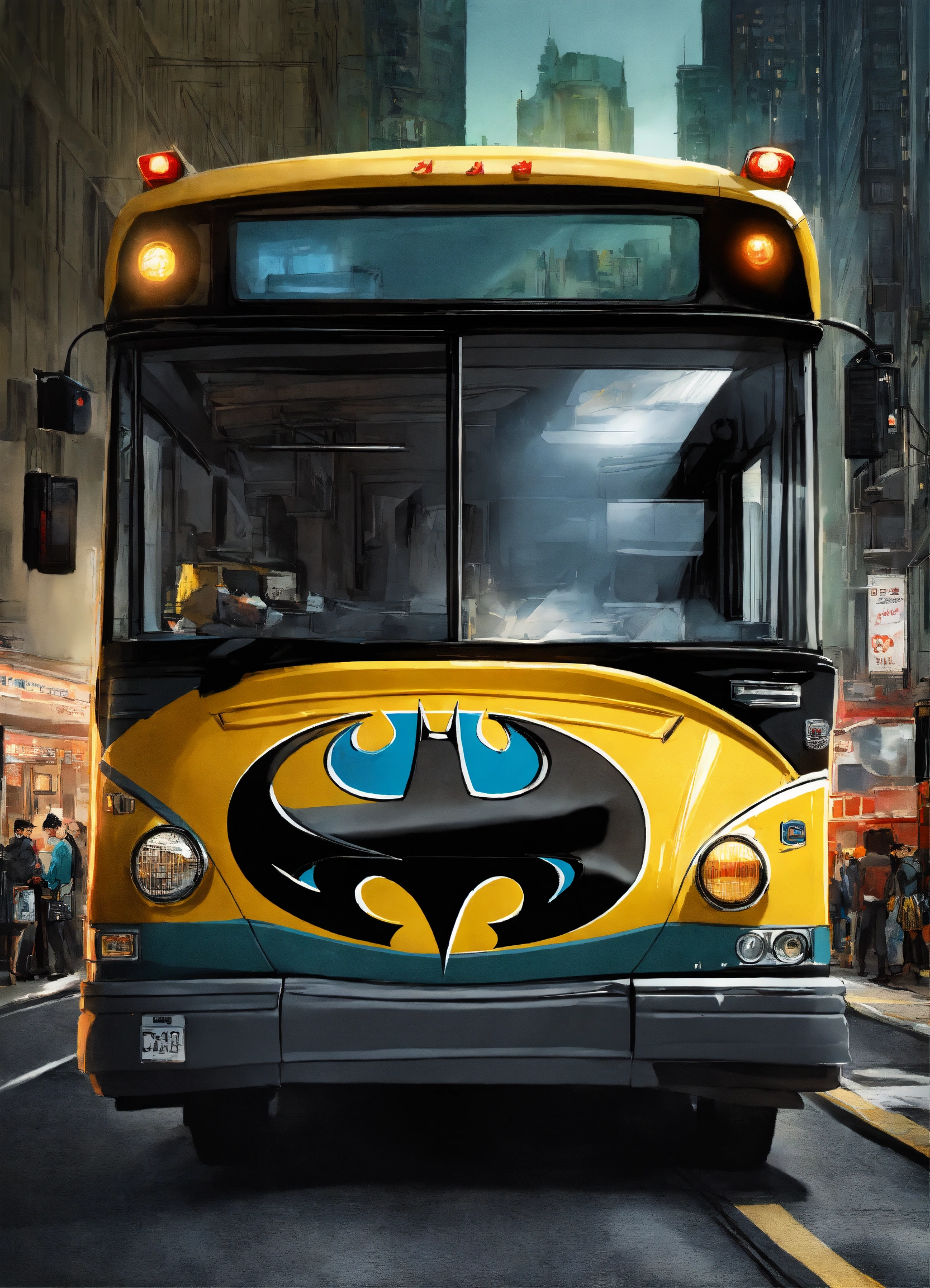 Lexica - Bus desain batman, caricature