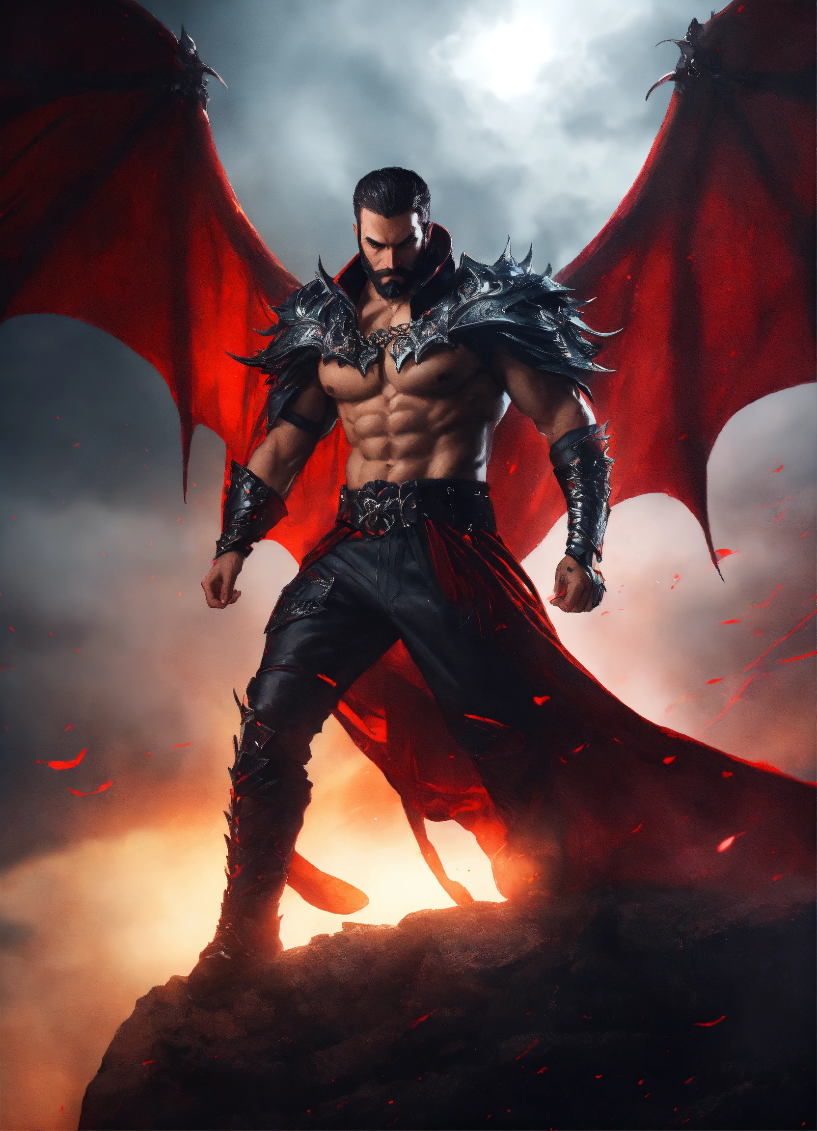 Lexica - Full body strong muscular evil vampire man with beard ...