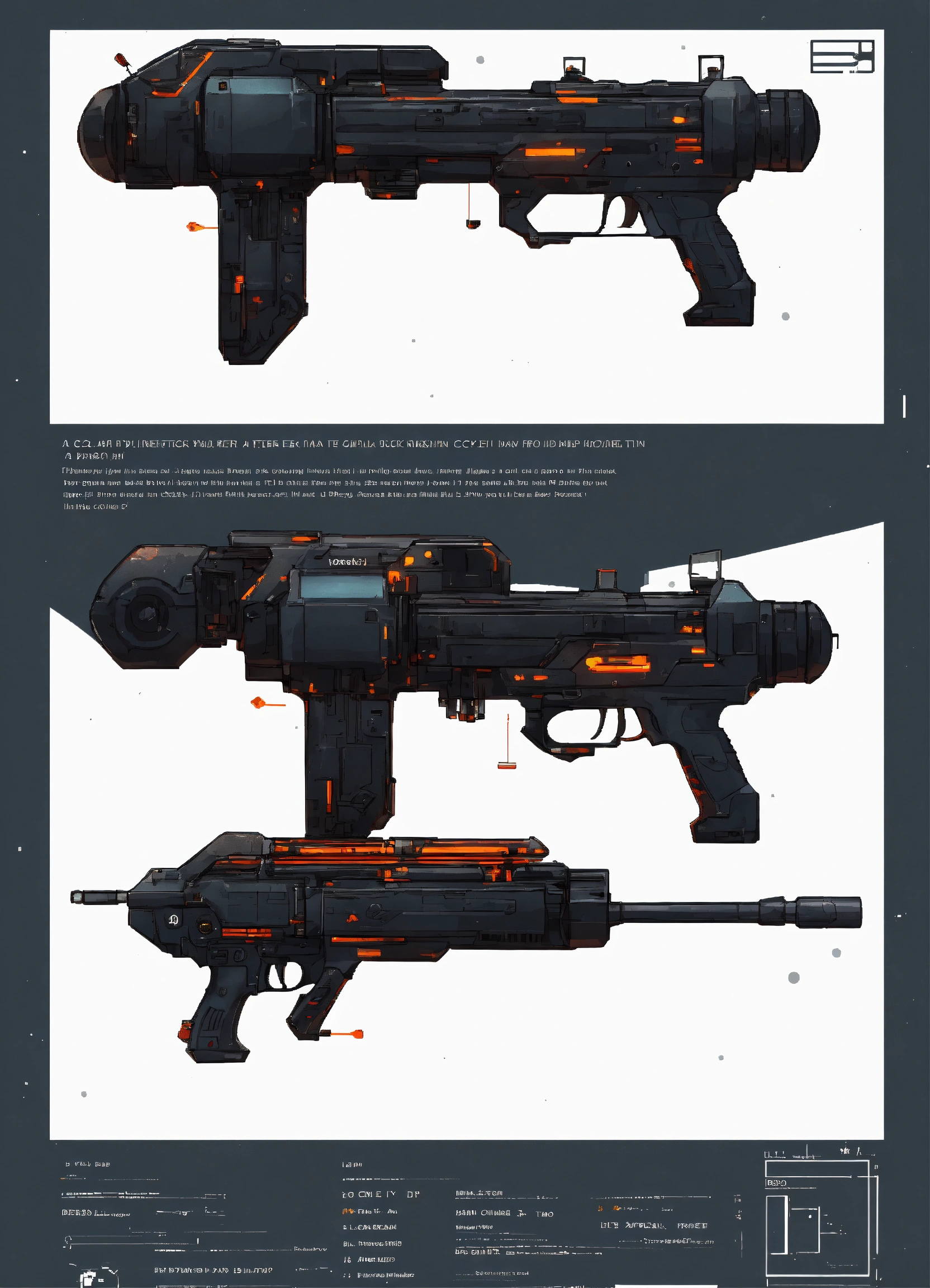 Lexica - A 2d gun for a sci-fi platformer game, black and white ...