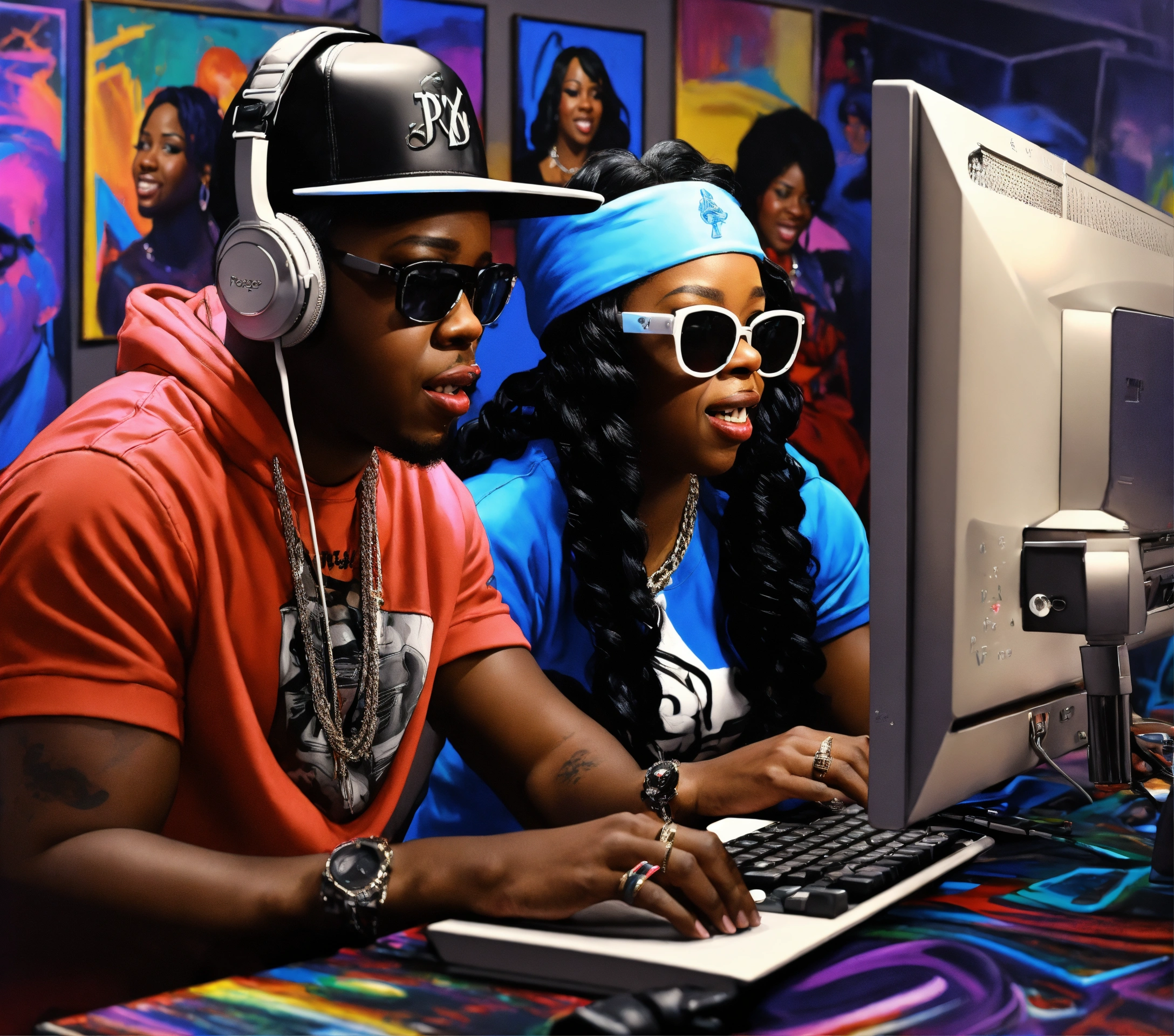 Lexica - Pop art, hyperrealist portrait of black rapper "Papoose" and ...