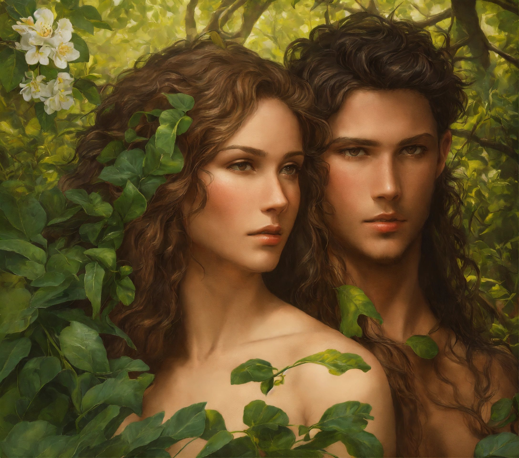 Lexica - Adam and Eve, sharp, detailed, realistic