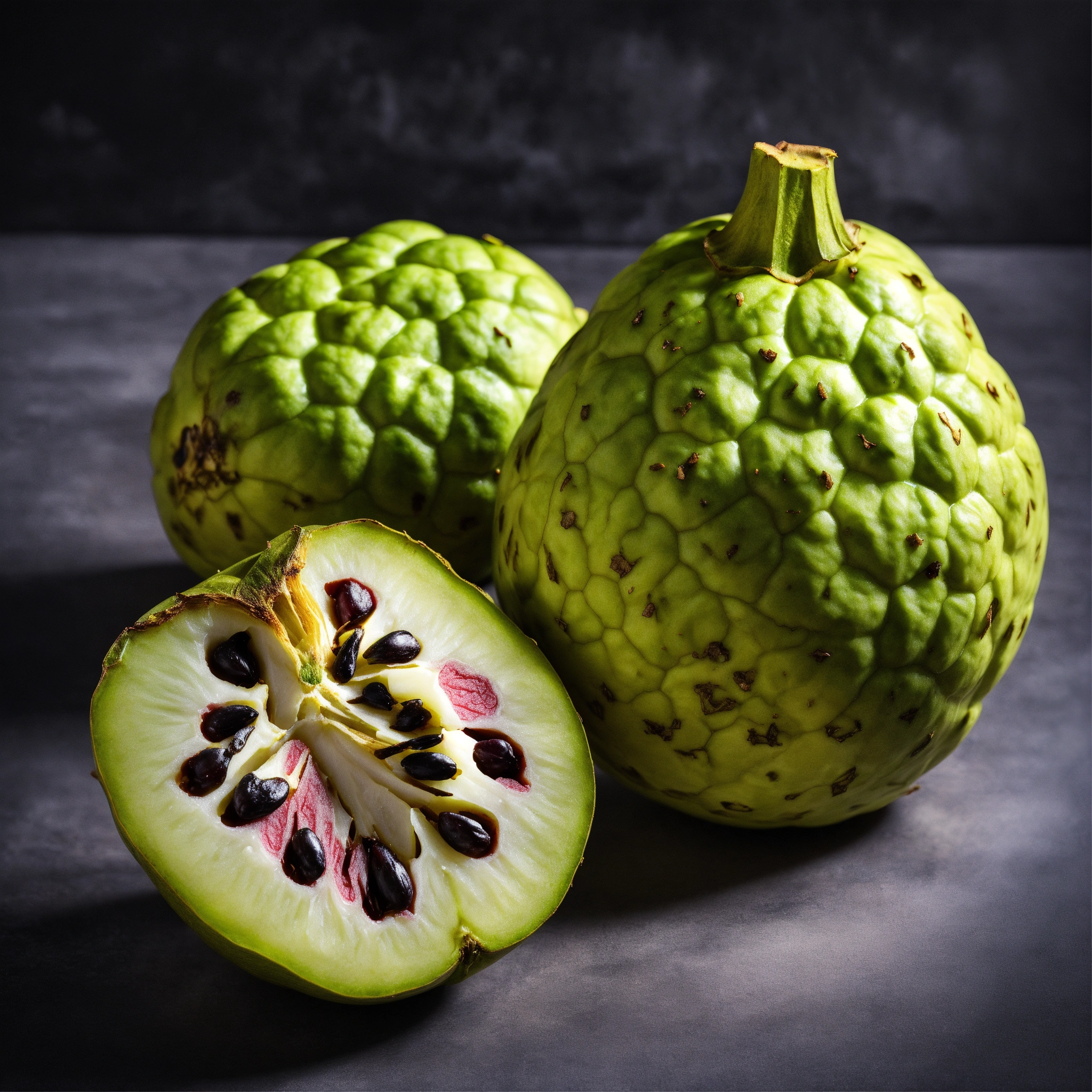 Lexica - Ripe cherimoya fruit in photo studio