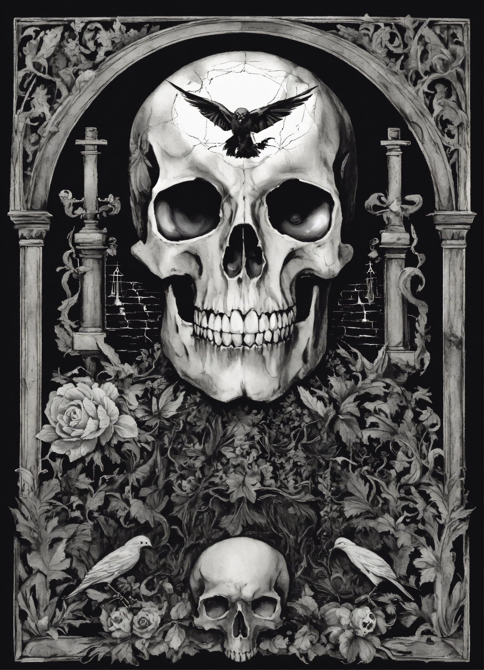 Lexica - Albrecht Durer style, satanic symbols, angry vampire skull ...