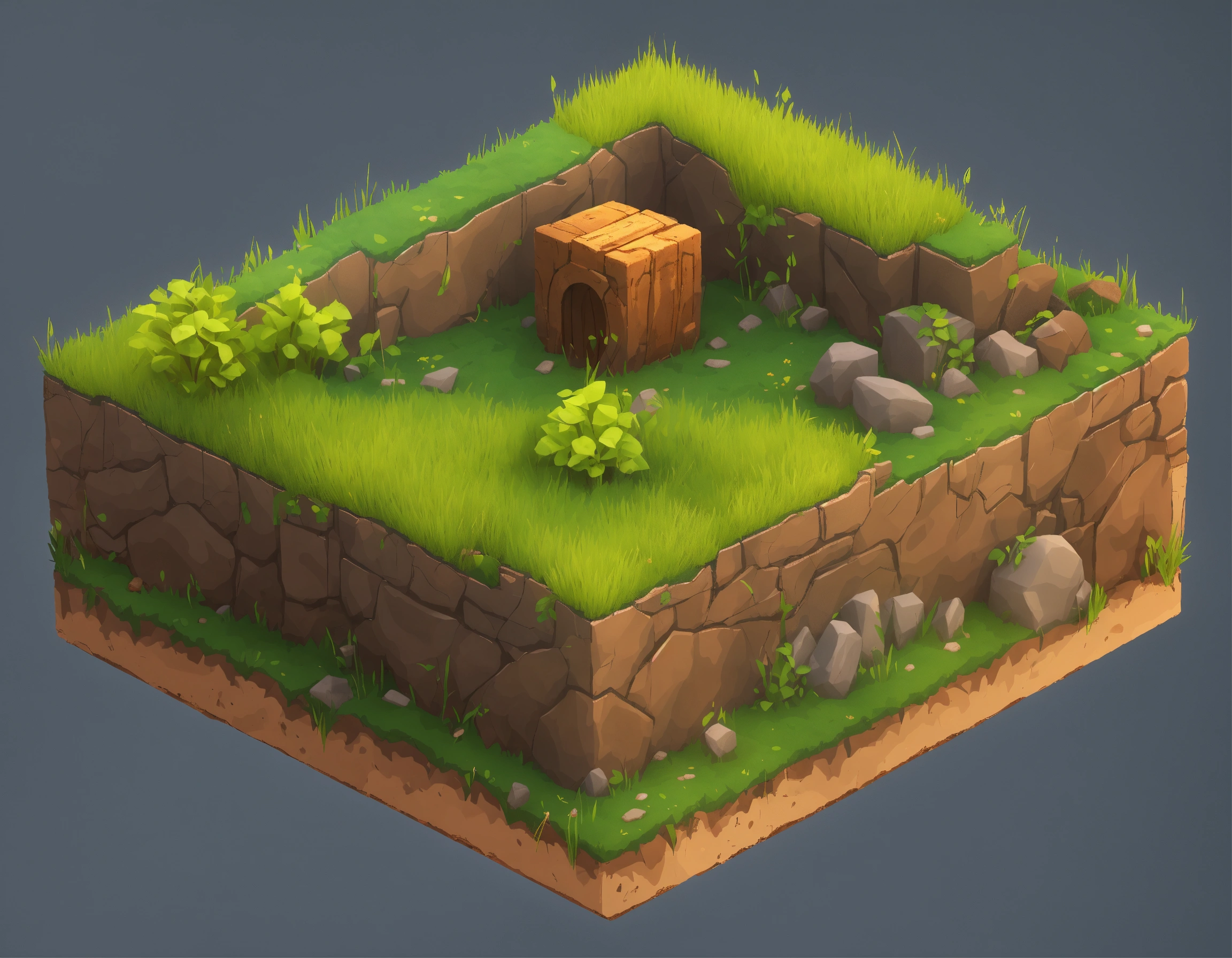 Lexica - Pack of cubic terrain pieces for a game environment. Cartoon ...