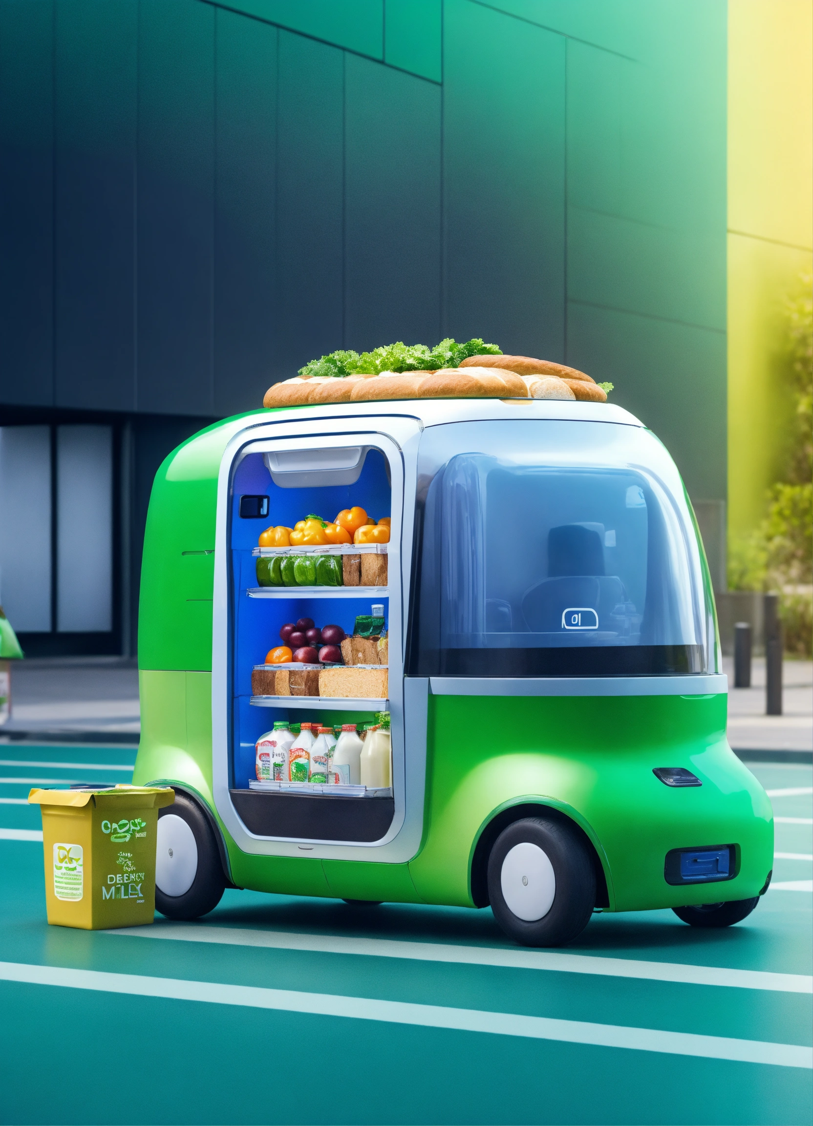 Lexica - Driverless Grocery Delivery Vehicle. Milk, Bread, Vegetables ...