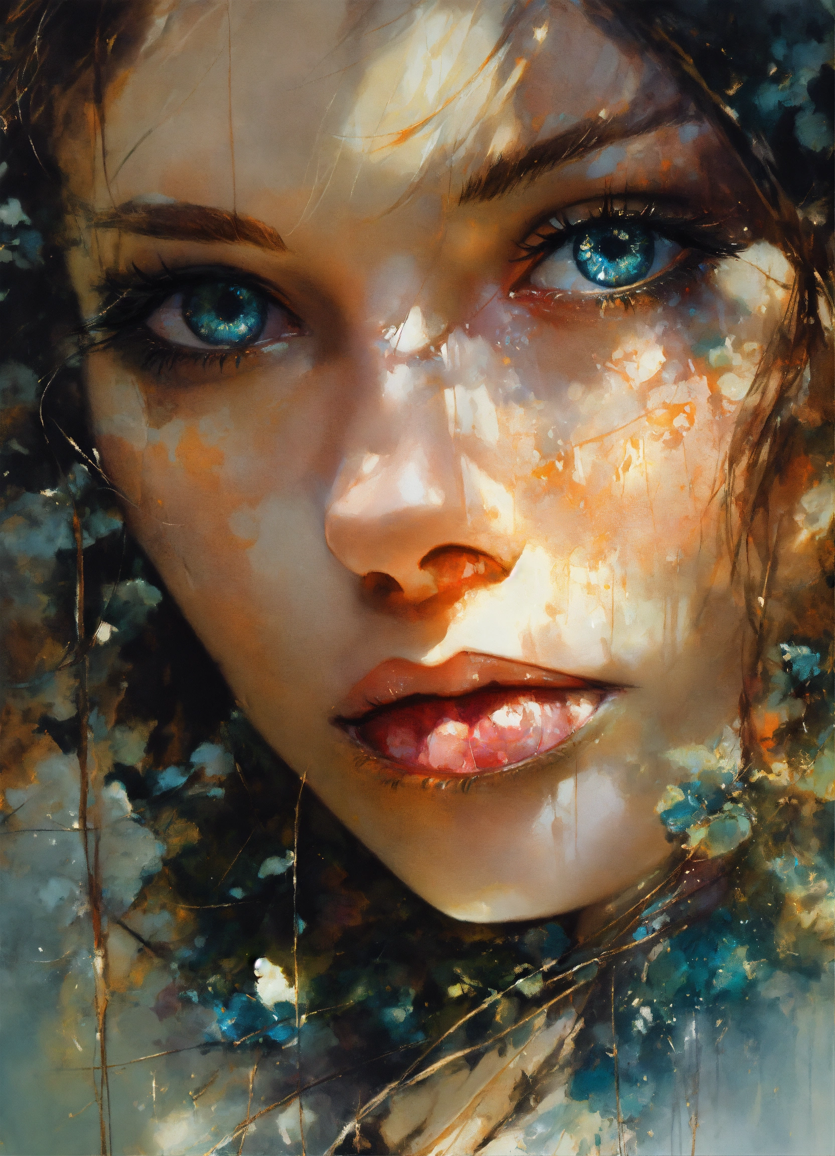 Lexica - Beautiful abstract close up of a woman's eye, face averted ...