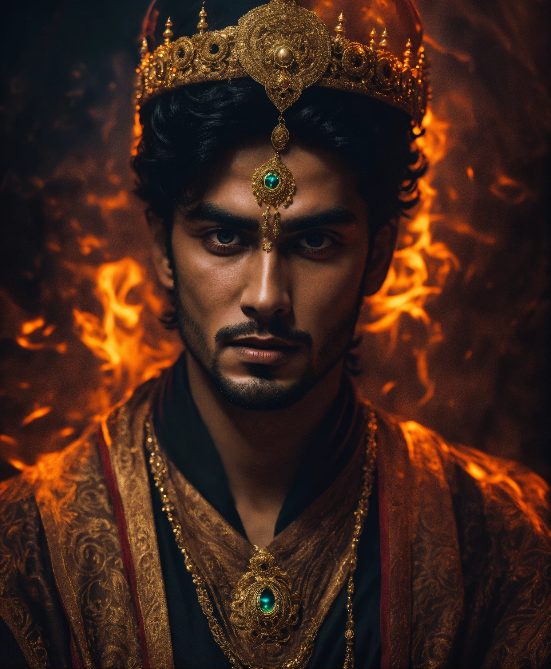 Lexica - Dark, mysterious and dramatic headshot of a young handsome ...