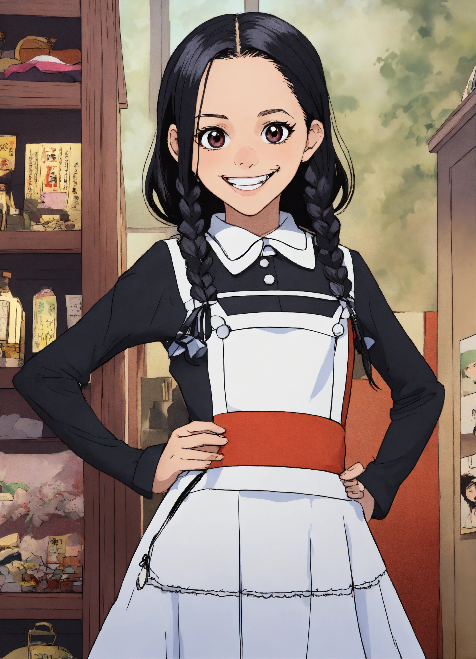 Lexica - Jenna Ortega as Wednesday addams, grinning maniacally at the ...