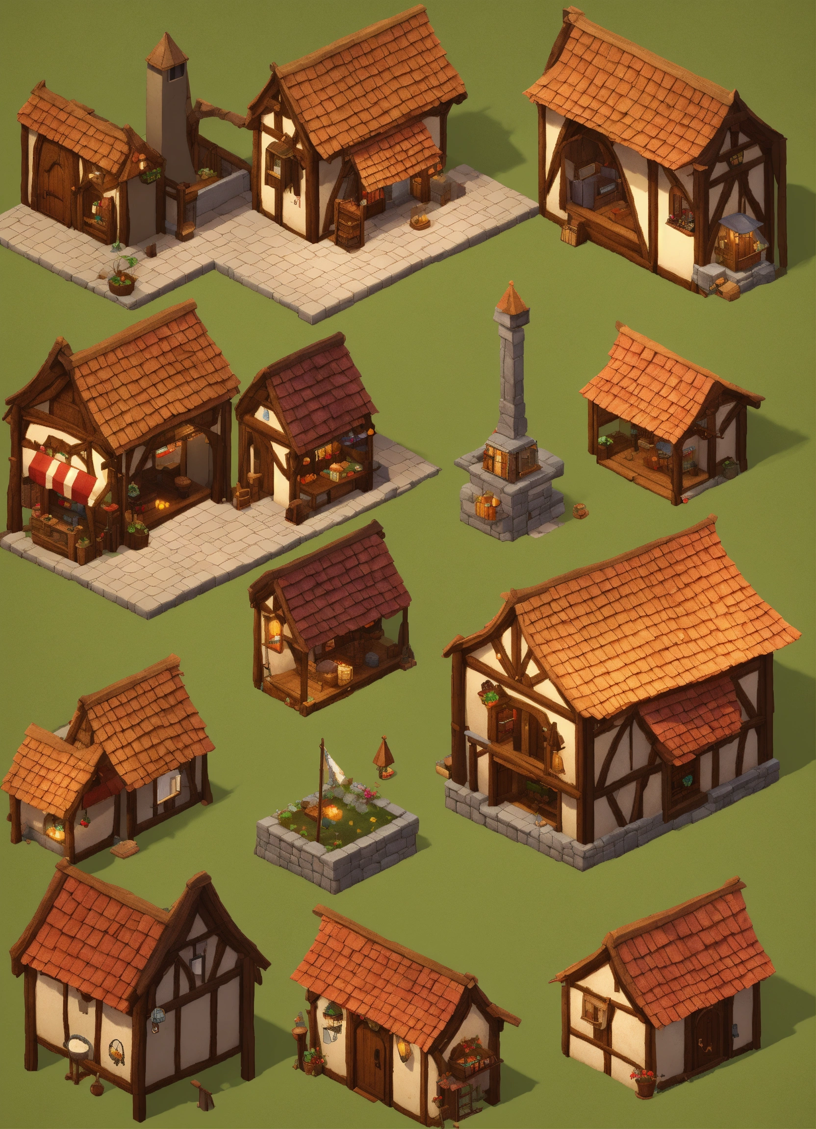Lexica - Isometric, orthographic, medieval shops, game environment ...