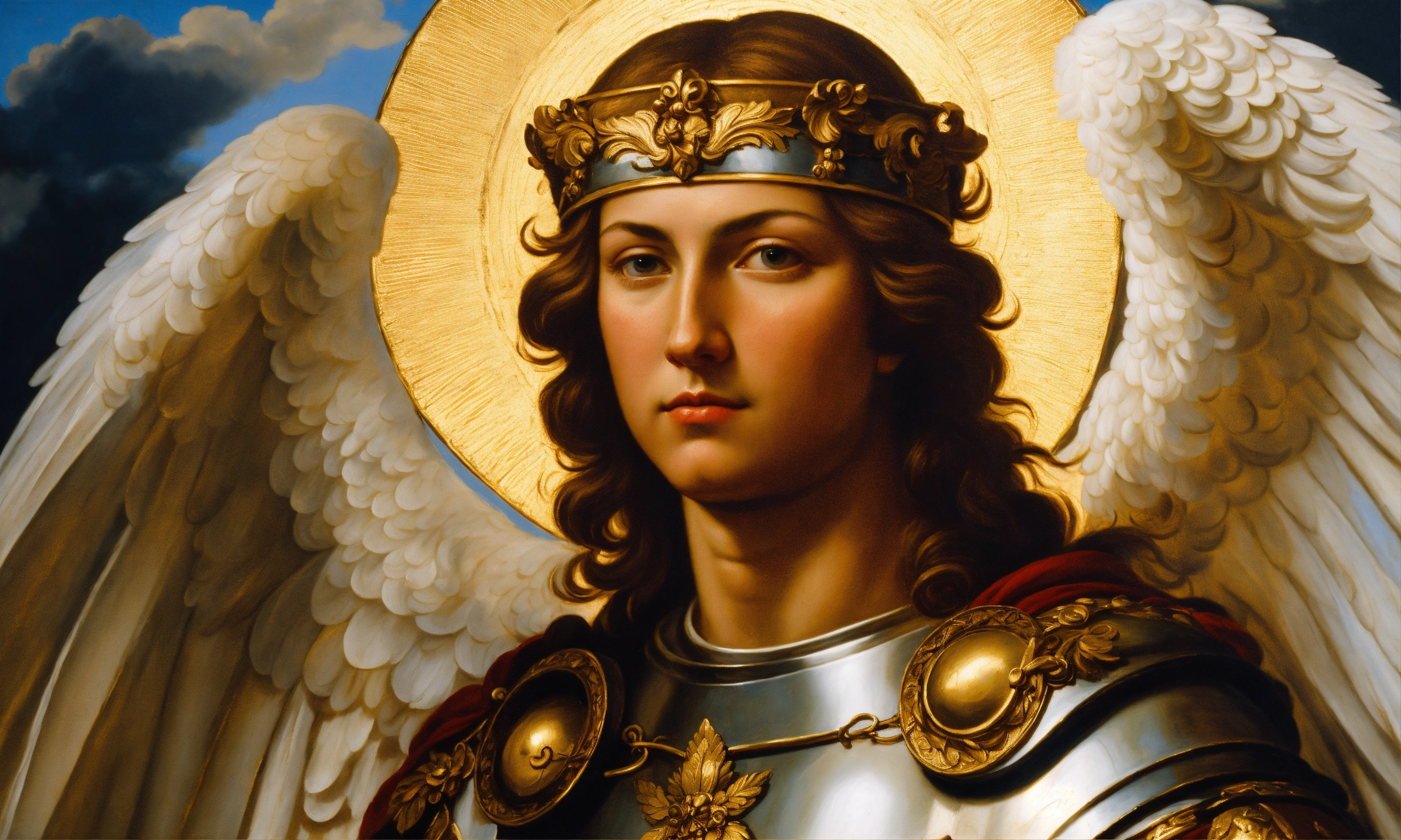 Lexica - Renaissance oil painting close up portrait of arch angel saint ...