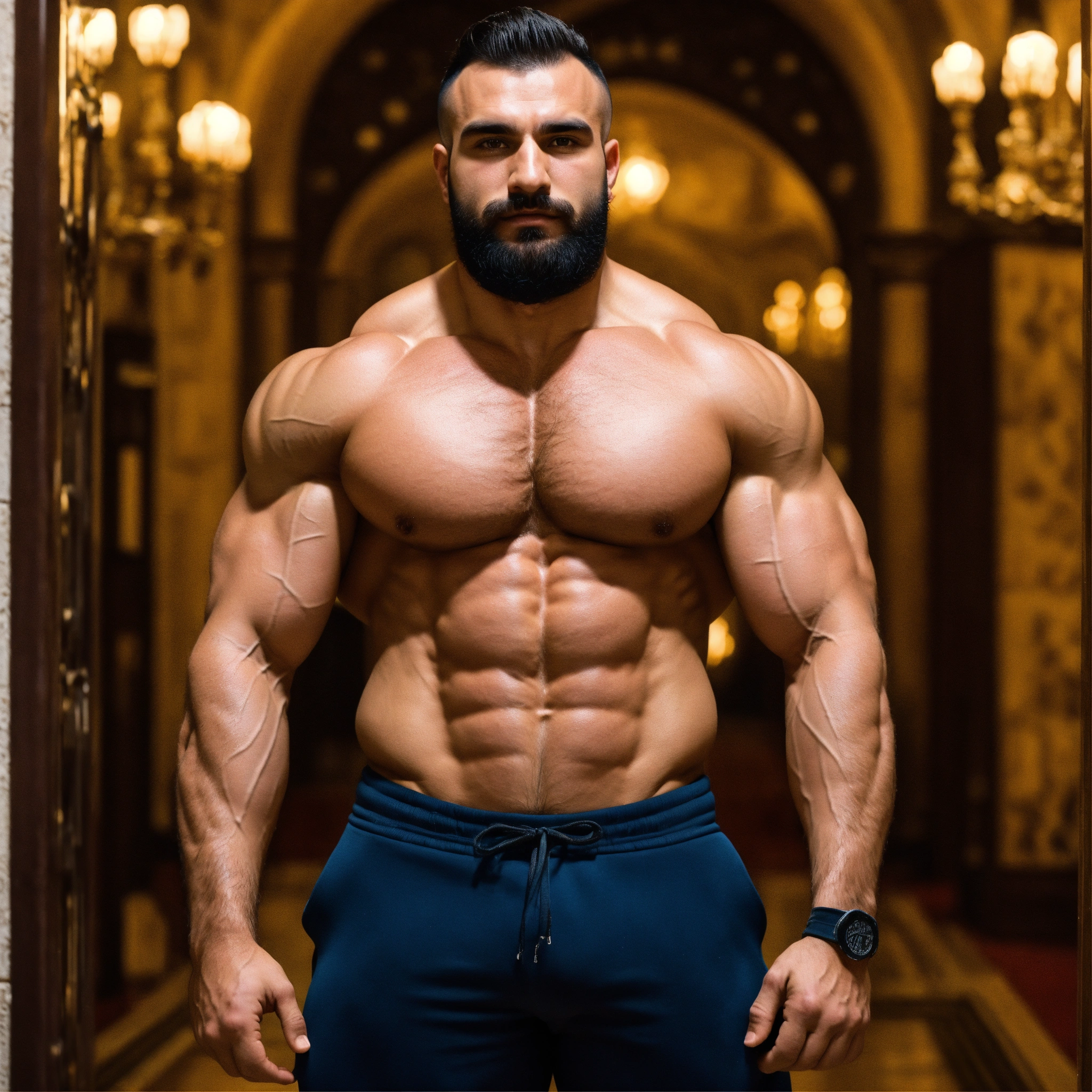 Lexica - 30-year-old hairy Azerbaijani man with big muscles, big ...