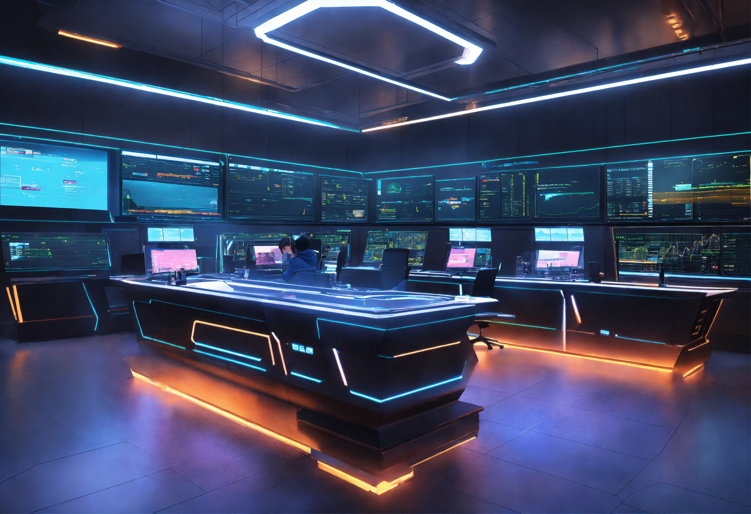Lexica - Bank trading station, futuristic
