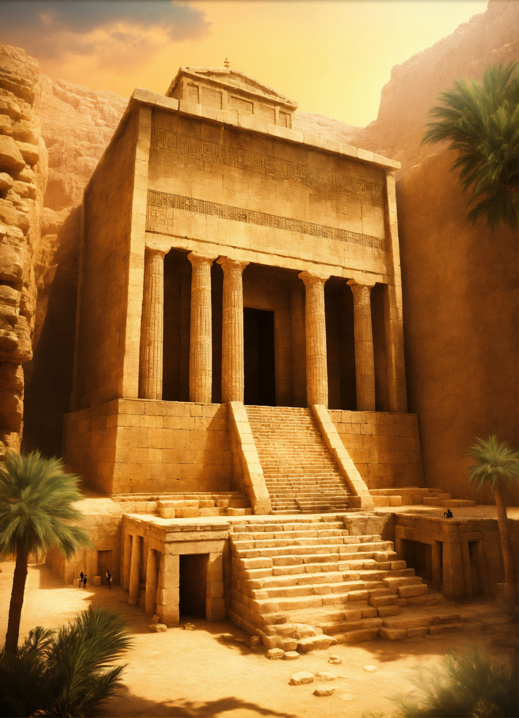Lexica - Solomon's temple, ancient judea, full of people, oasis ...