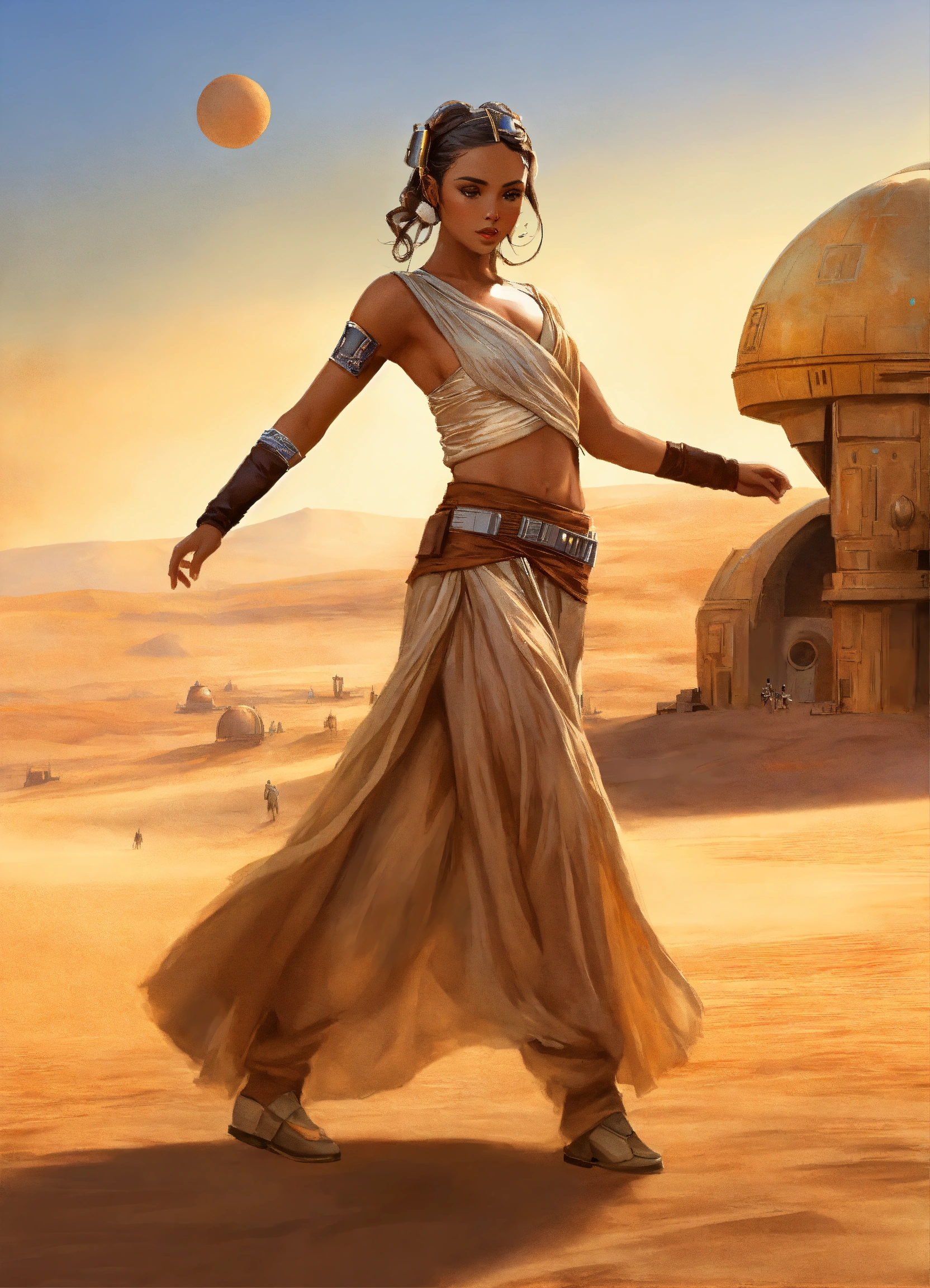 Lexica - Digital art of a Star Wars dancer on Tatooine.