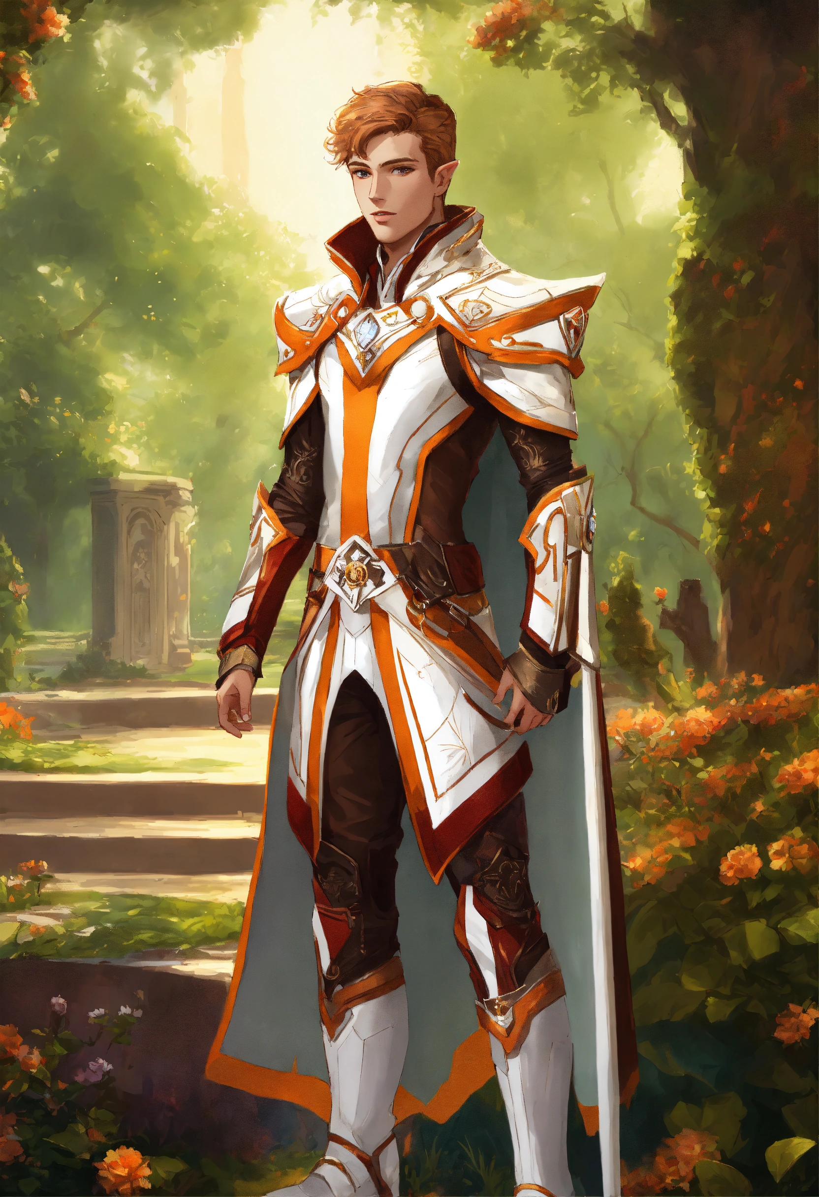 Lexica - Drawing of a sci fi high elf, space, palace, white cybernetic ...