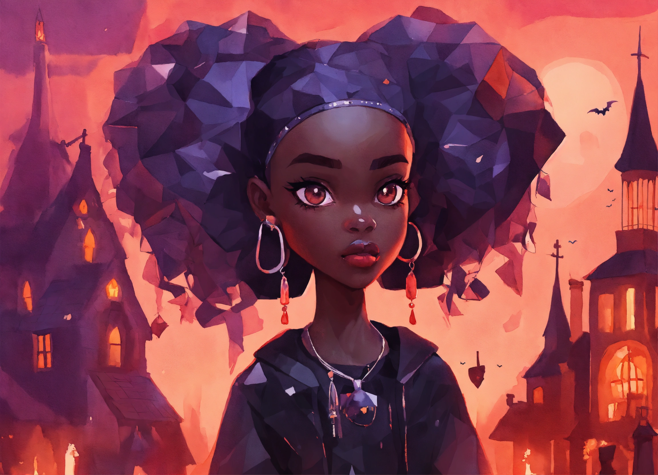 Lexica - CARTOON, ILLUSTRATION, AFRICAN AMERICAN SPOOKY GOTH GIRL ...
