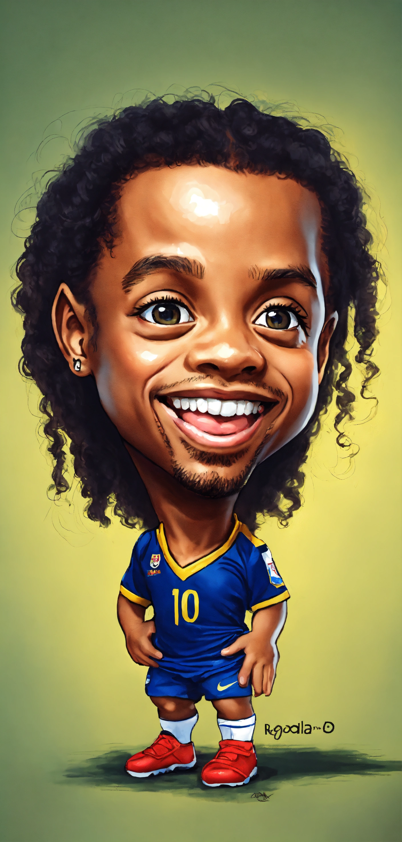 Lexica - Ronaldinho cute baby cartoon big eyes realist caricature