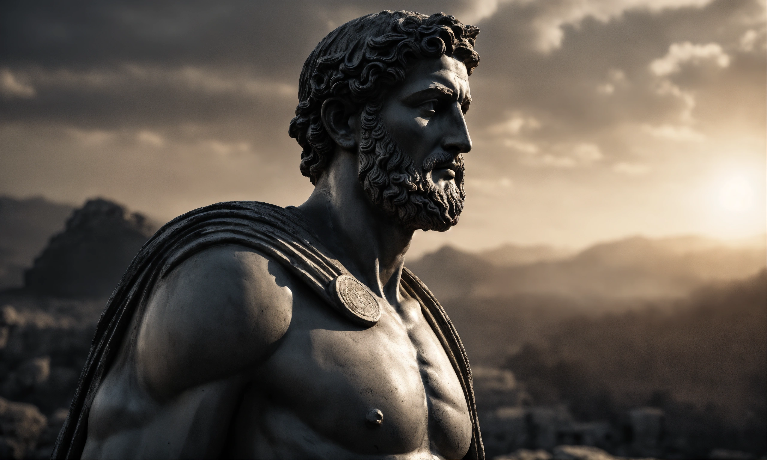 Lexica - "Please generate a Greek statue-like image of a thinking ...