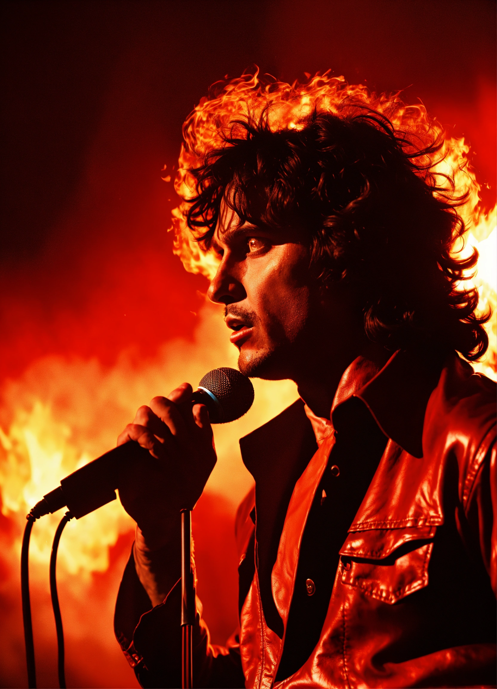 Lexica - In silhouette Jim Morrison of the Doors, his face in the ...