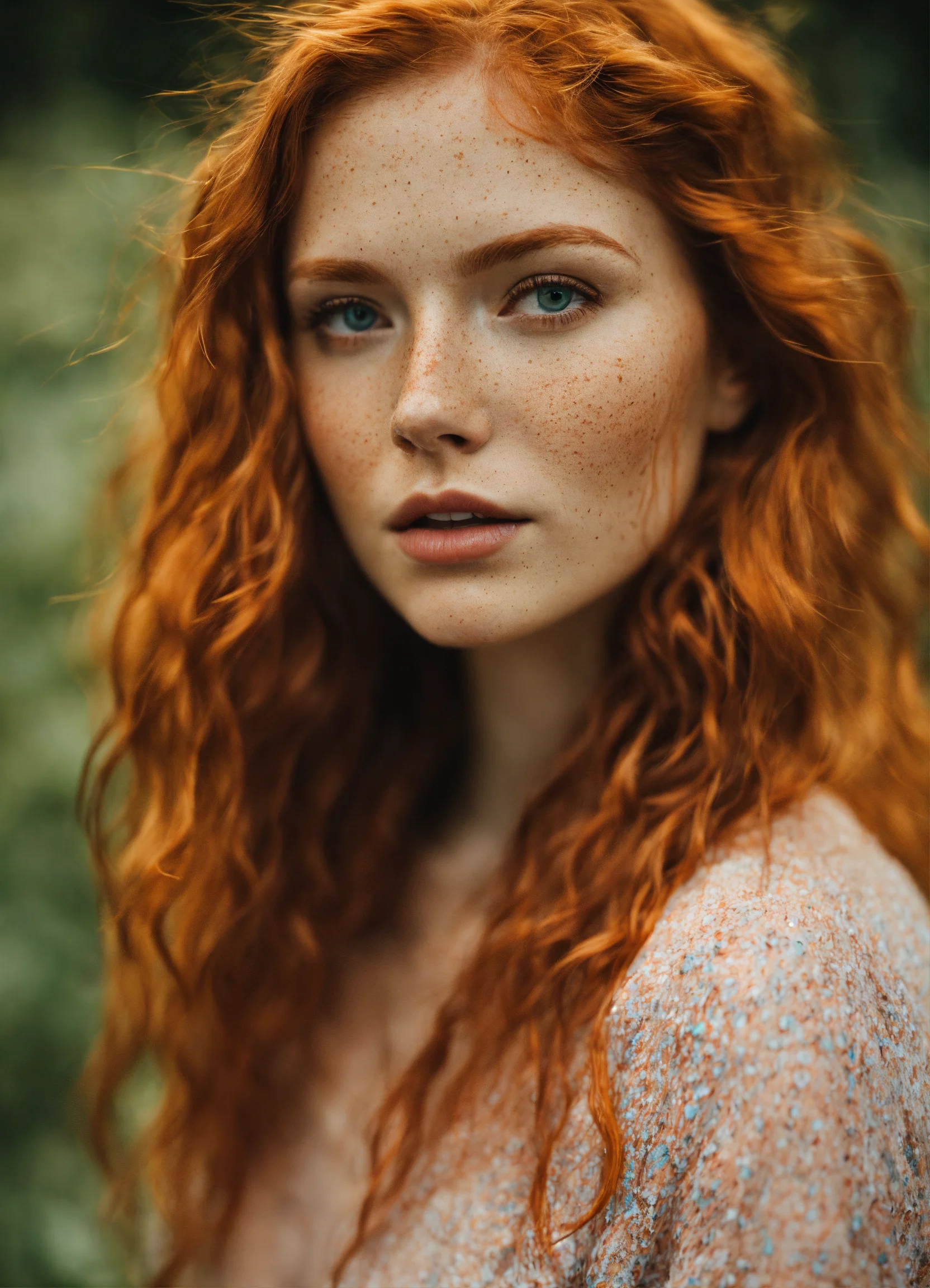 Lexica - Incredibly beautiful ginger haired woman with freckles. wavy ...