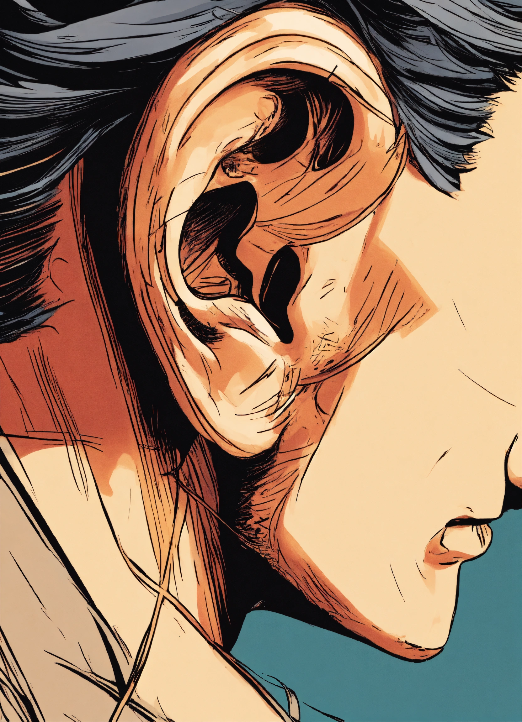 Lexica - A detailed male ear,comics