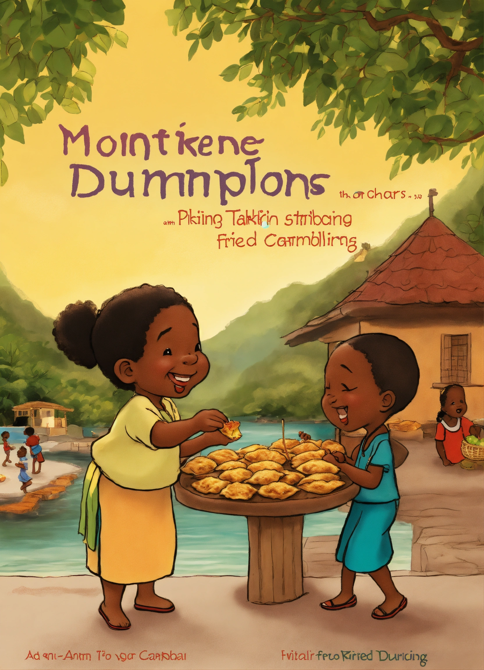 Lexica - A cartoon of dancing Talking Caribbean fried dumplings sharing ...